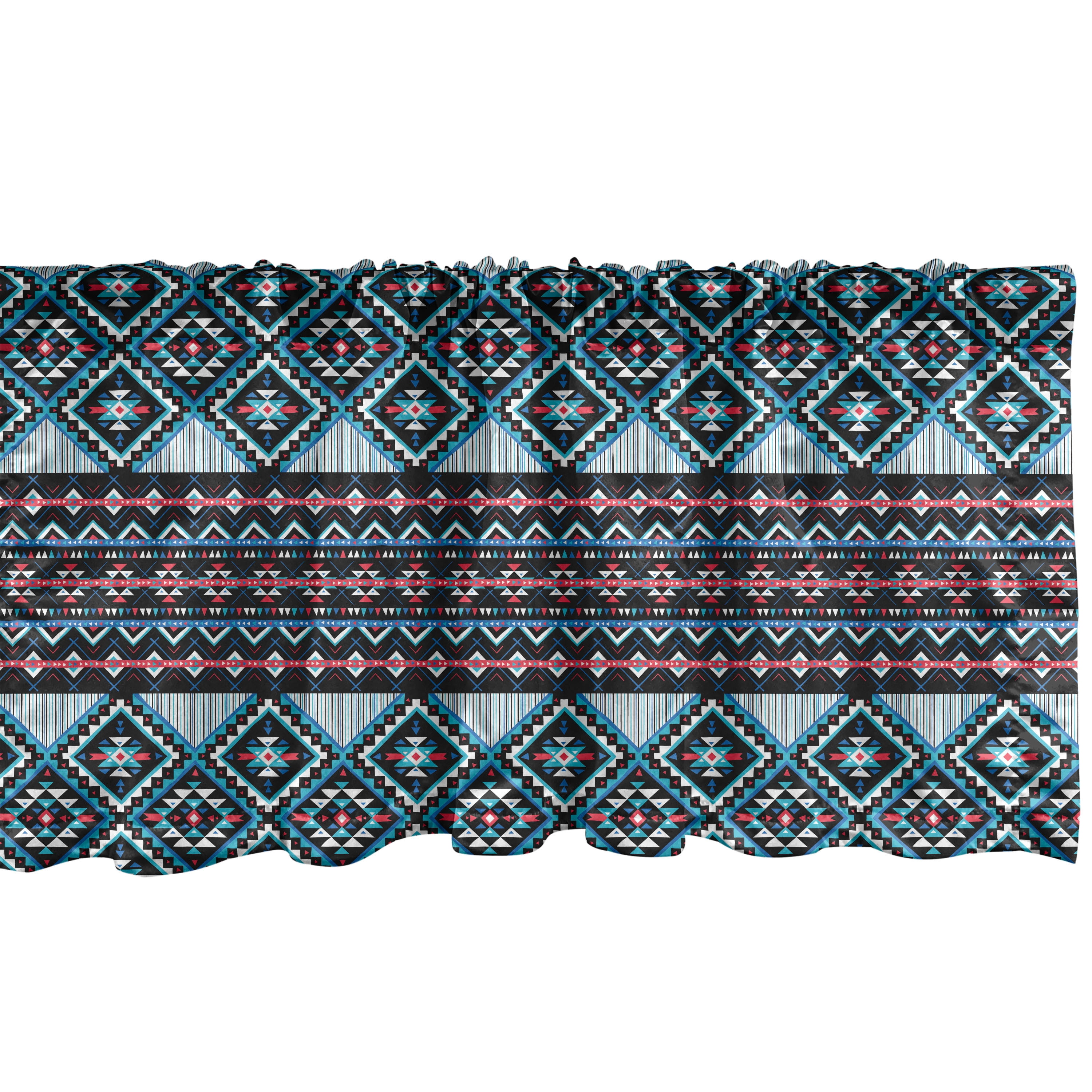 Ambesonne Aztec Window Valance, Geometric Triangles Ornate, 54" X 12 ...