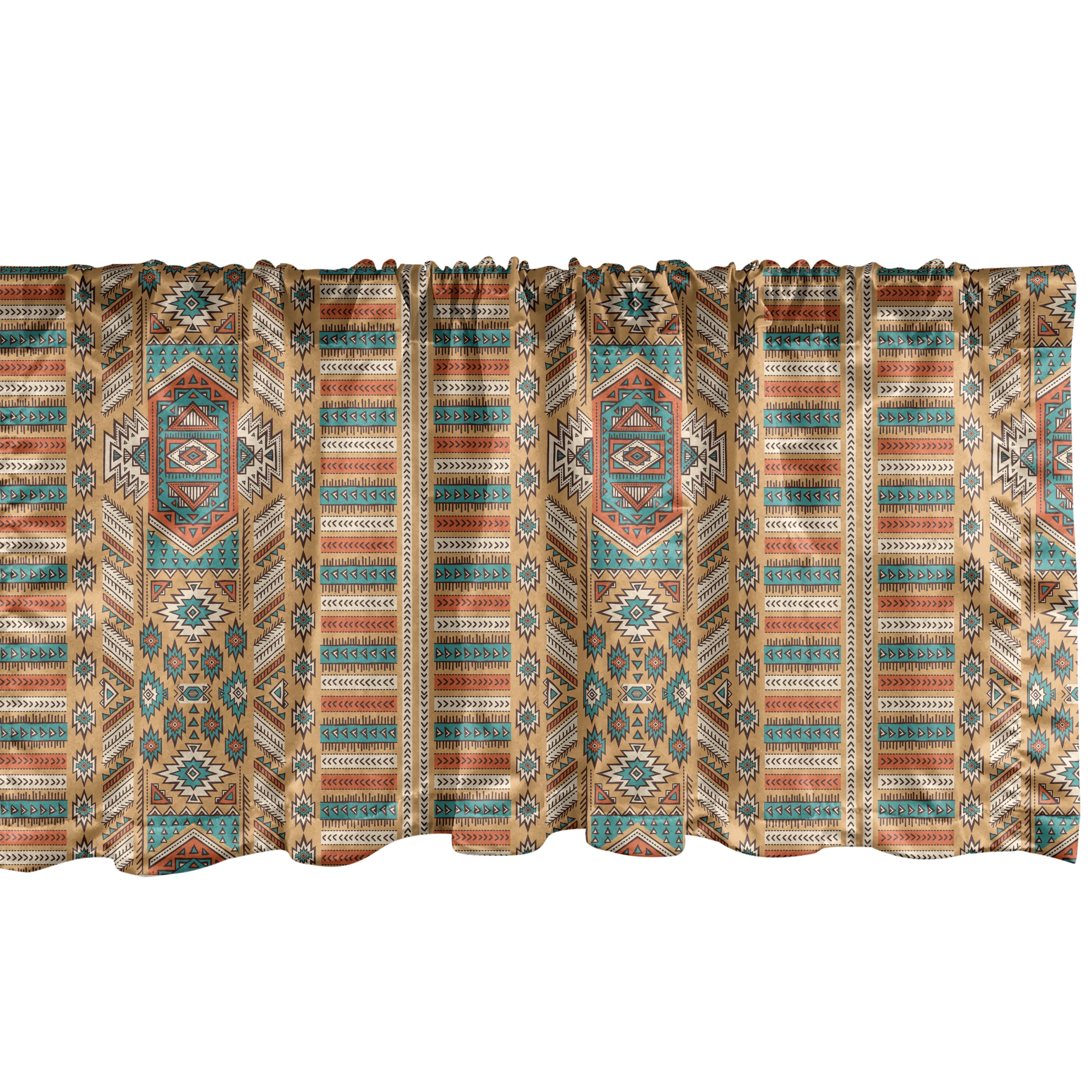 Ambesonne Aztec Window Valance, Tribal Bohemian Illustration, 54" X 12 ...