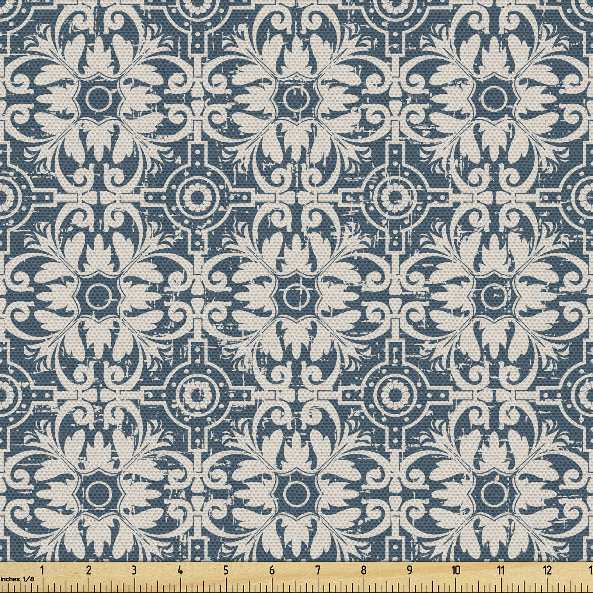 Ambesonne Azulejo Fabric by the Yard Upholstery, Antique Art Mosaic ...