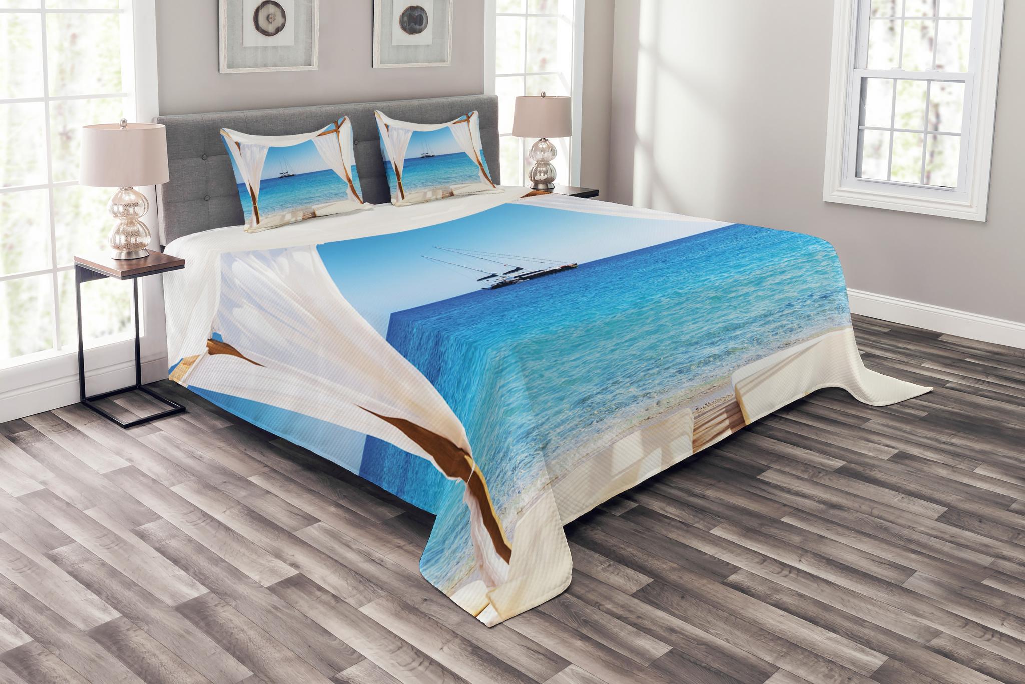 Ambesonne Balinese Quilted Bedspread Set 3 Pcs, Honeymoon Themed Spa ...