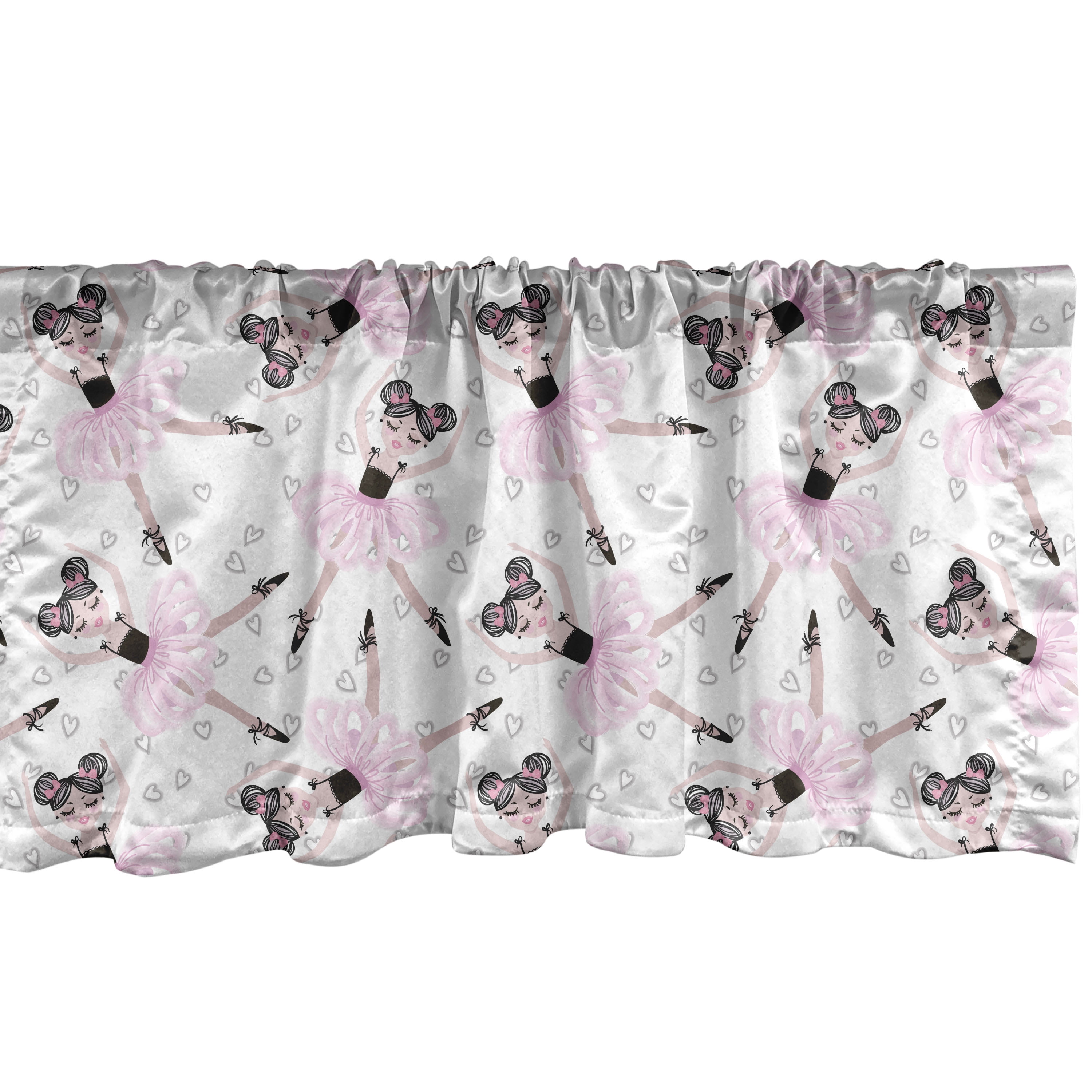 Ambesonne Ballerina Window Valance, Girls Doing Ballet, 54" X 12", Pale ...