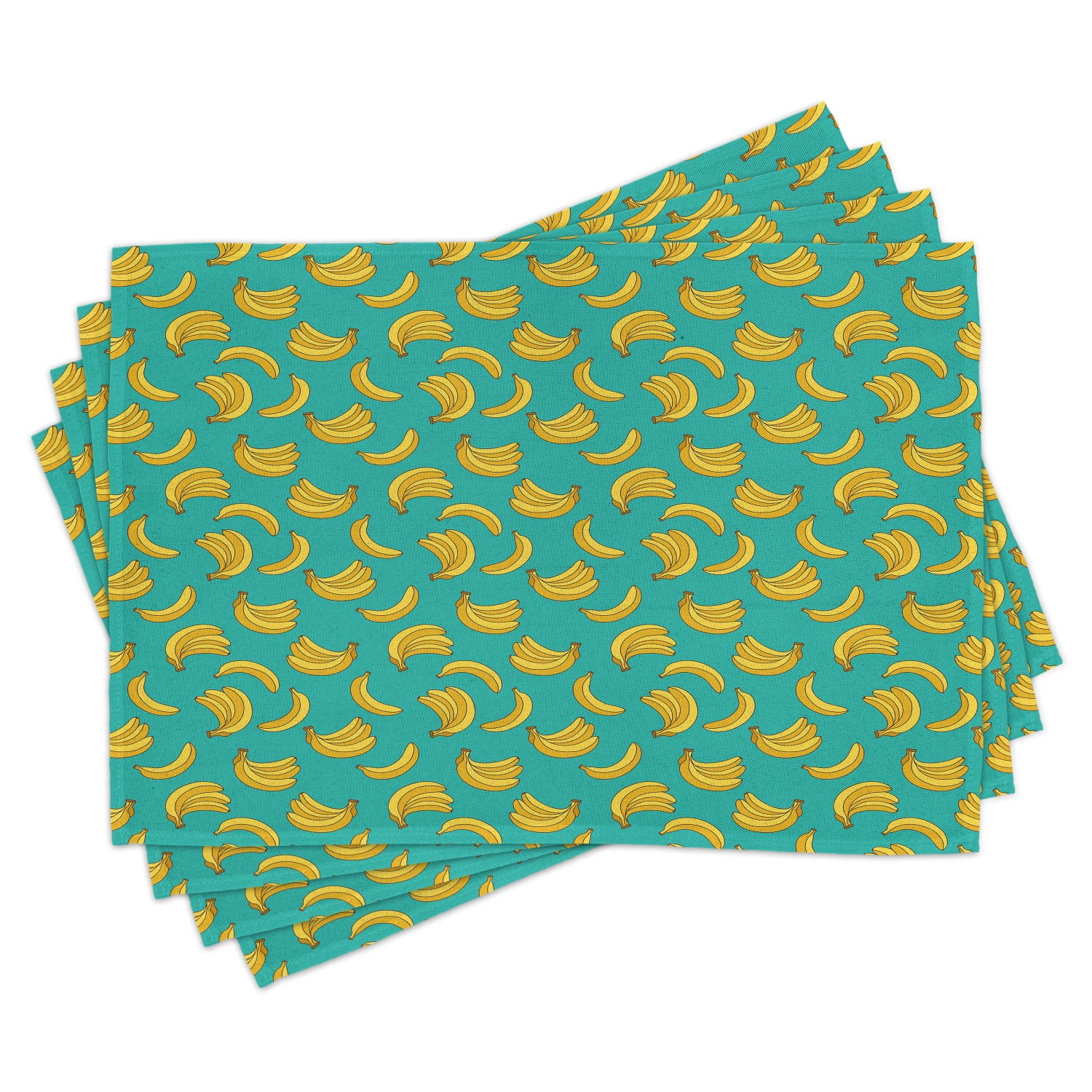 Ambesonne Banana Place Mats Set of 4, Tropic Fruit Vivid, Standard Size ...