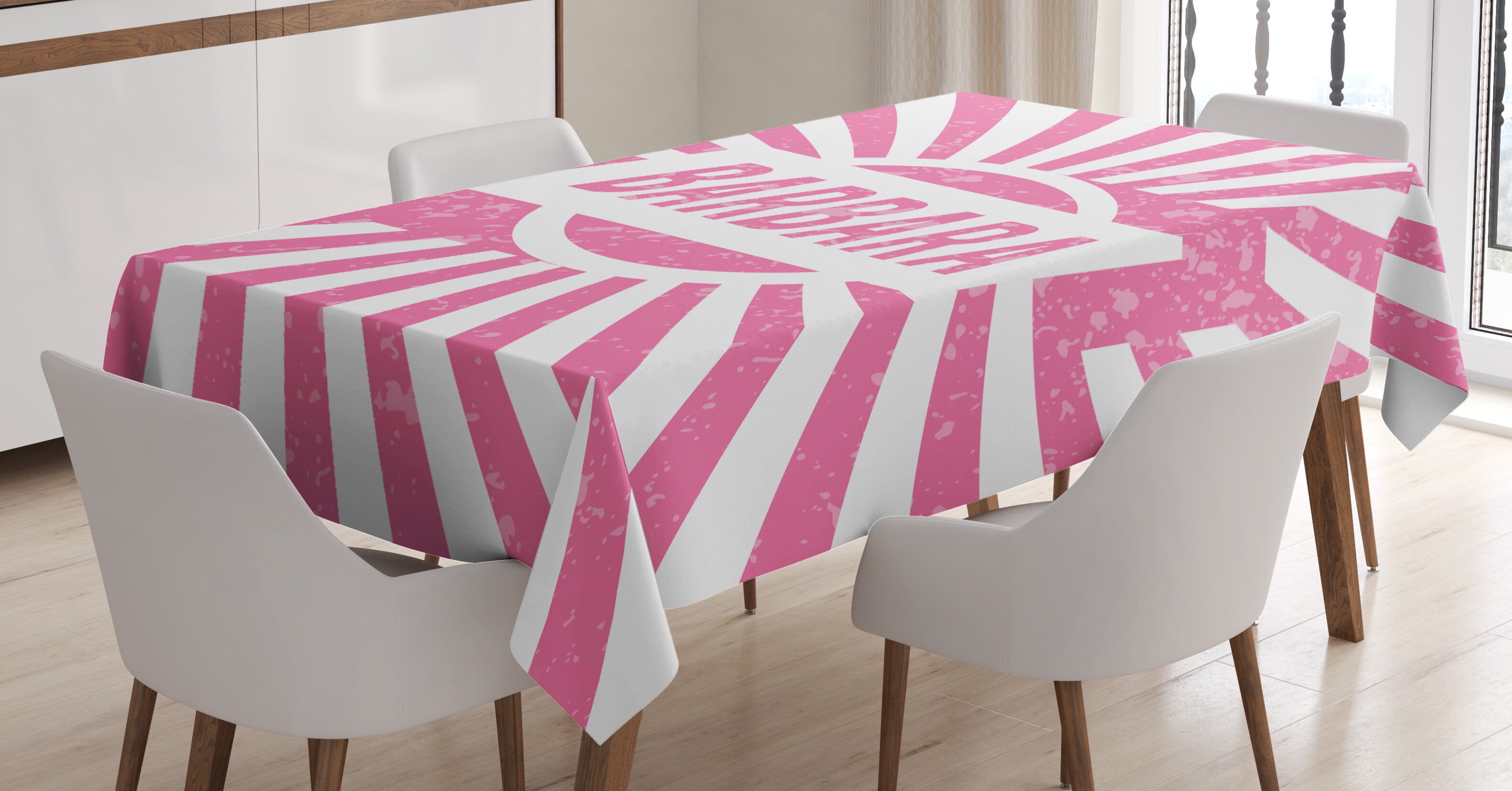Ambesonne Barbara Tablecloth Rectangular Table Cover, Radial Backdrop ...