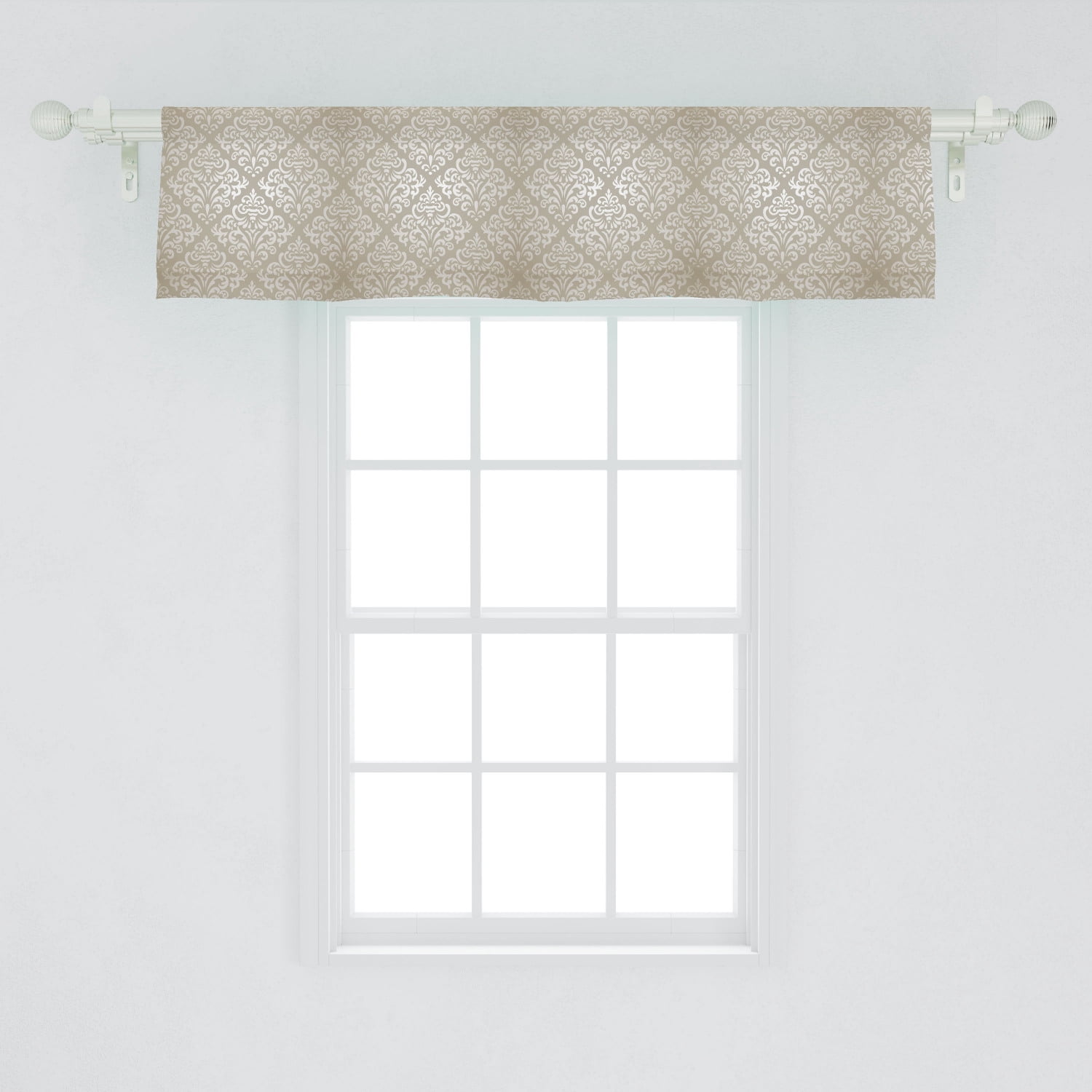 Ambesonne Baroque Window Valance, Damask Like Royal Motifs, 54" X 12 ...