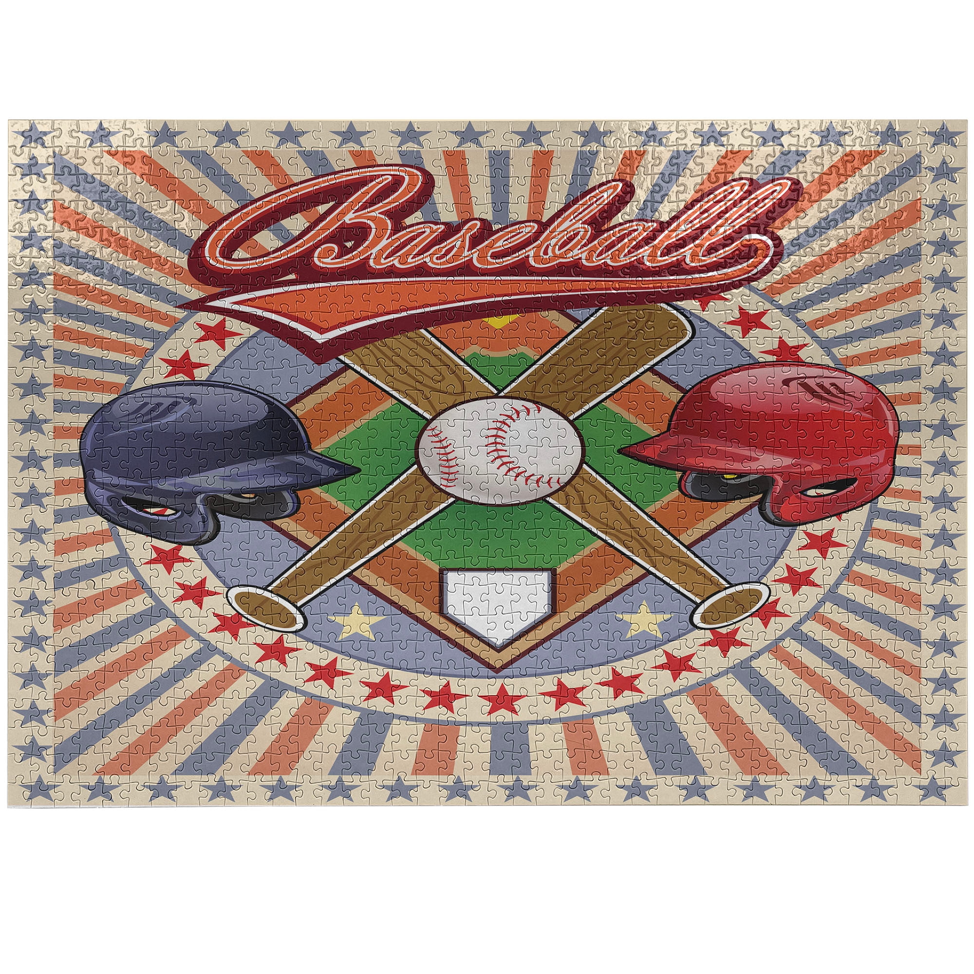 Ambesonne Baseball Jigsaw Puzzle, Retro Pop Art Baseball, Heirloom ...