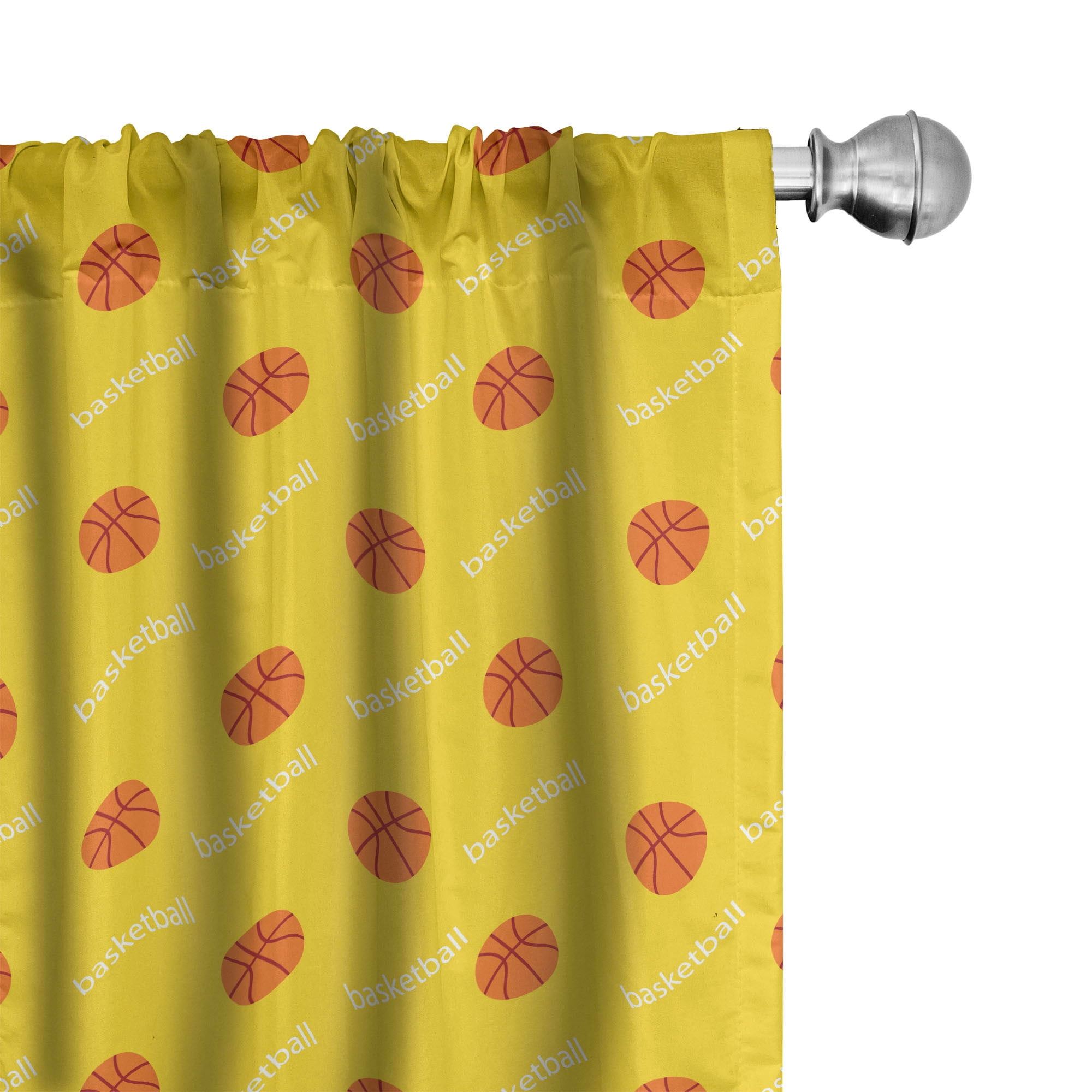 Ambesonne Basketball Curtains, Athletics Fun Match, Pair of 28"x84 ...