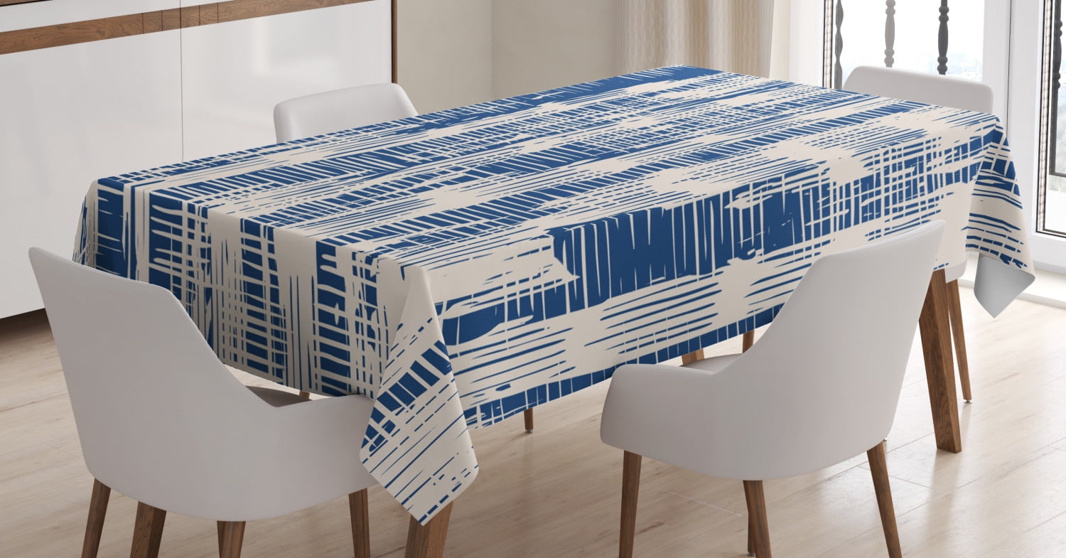 Ambesonne Batik Tablecloth Rectangular Table Cover, Abstract Stripy ...