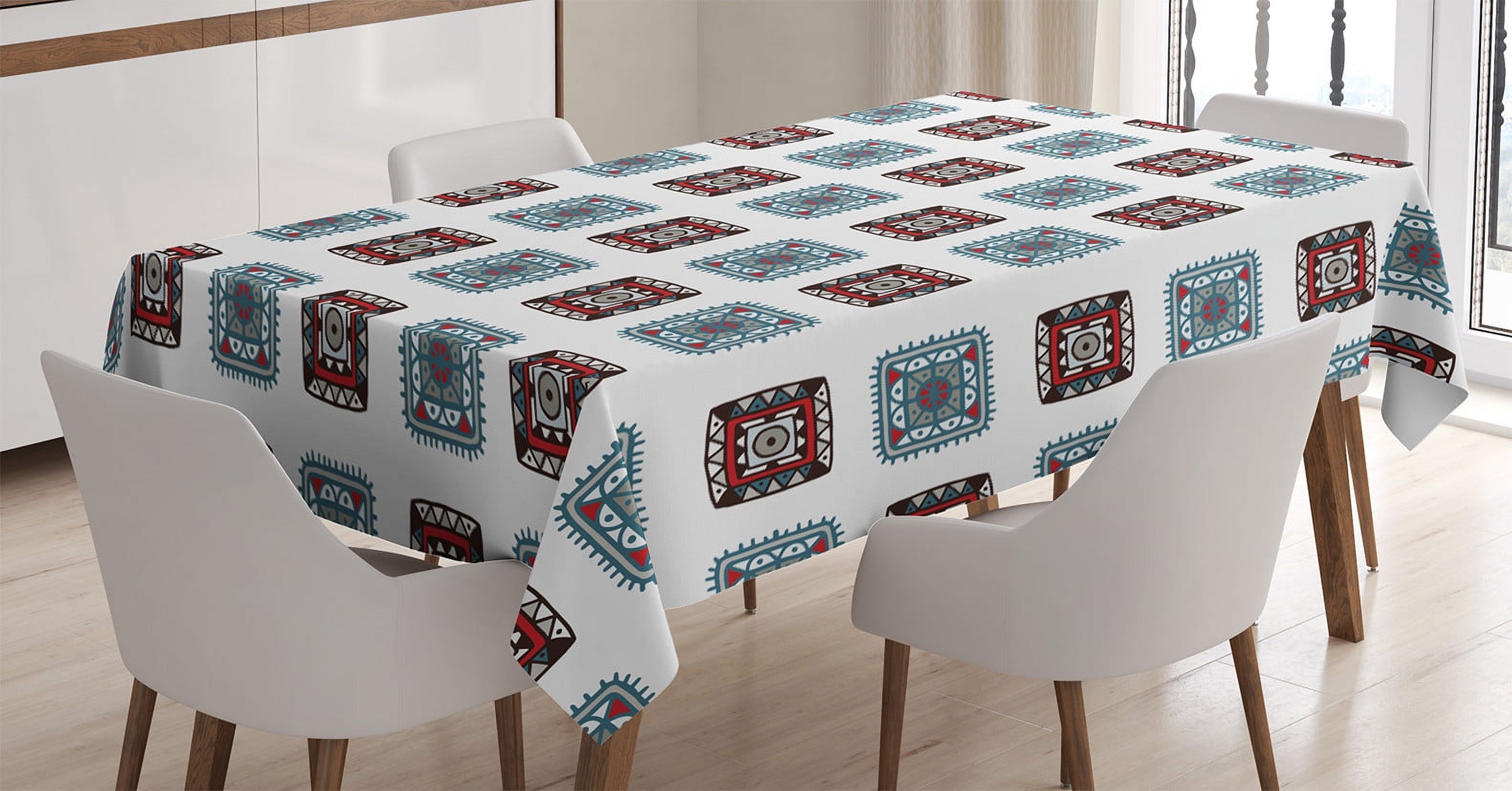 Ambesonne Batik Tablecloth Rectangular Table Cover, Aztec Ethnic ...