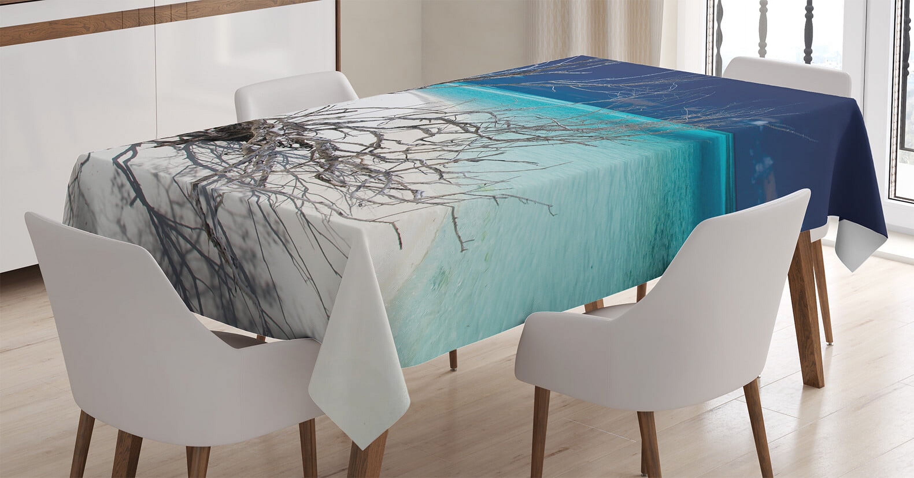 Ambesonne Beach Tablecloth Rectangular Table Cover, Seascape Theme ...
