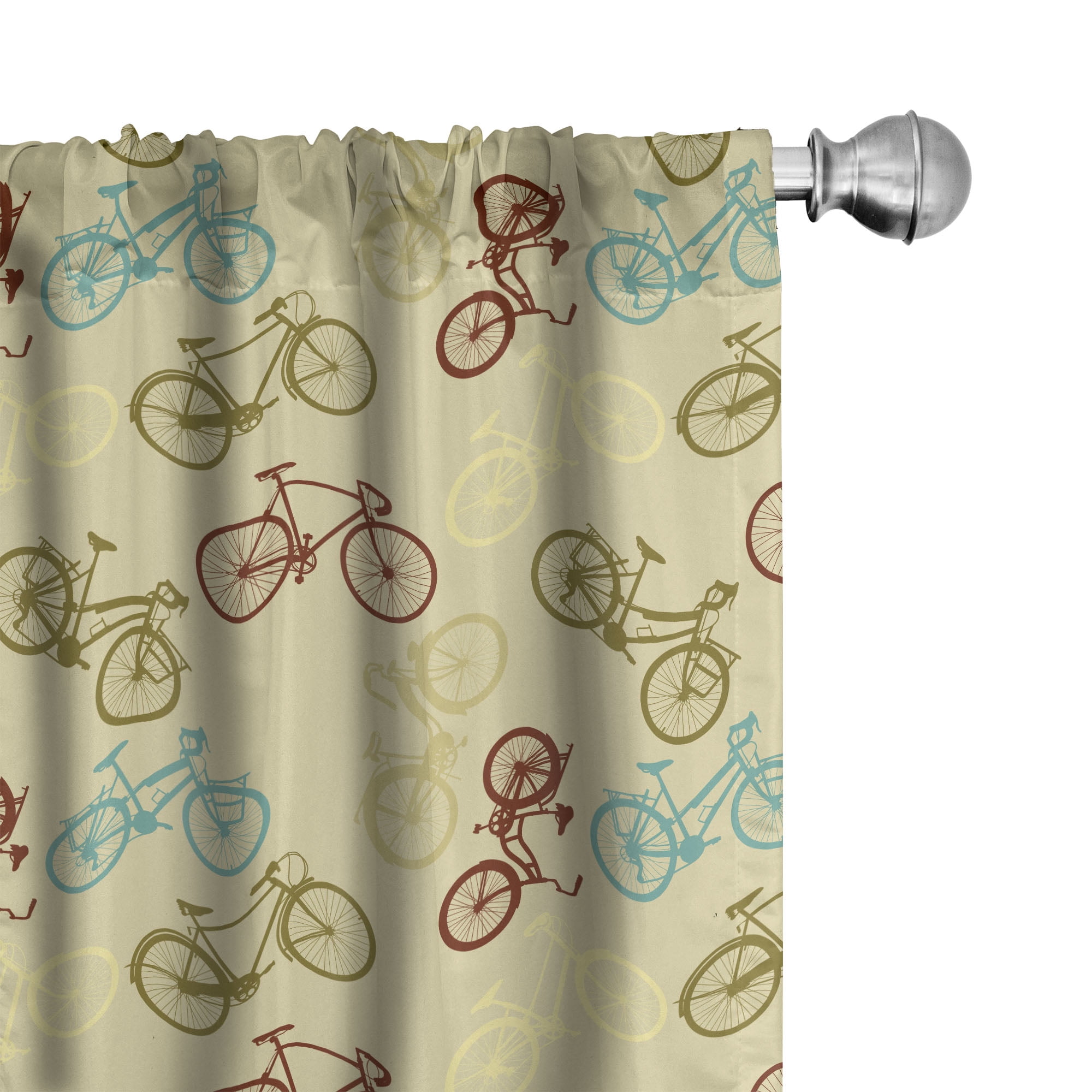 Ambesonne Bicycle Curtains, Contrast Vintage Colors, Pair of 28"x95 ...