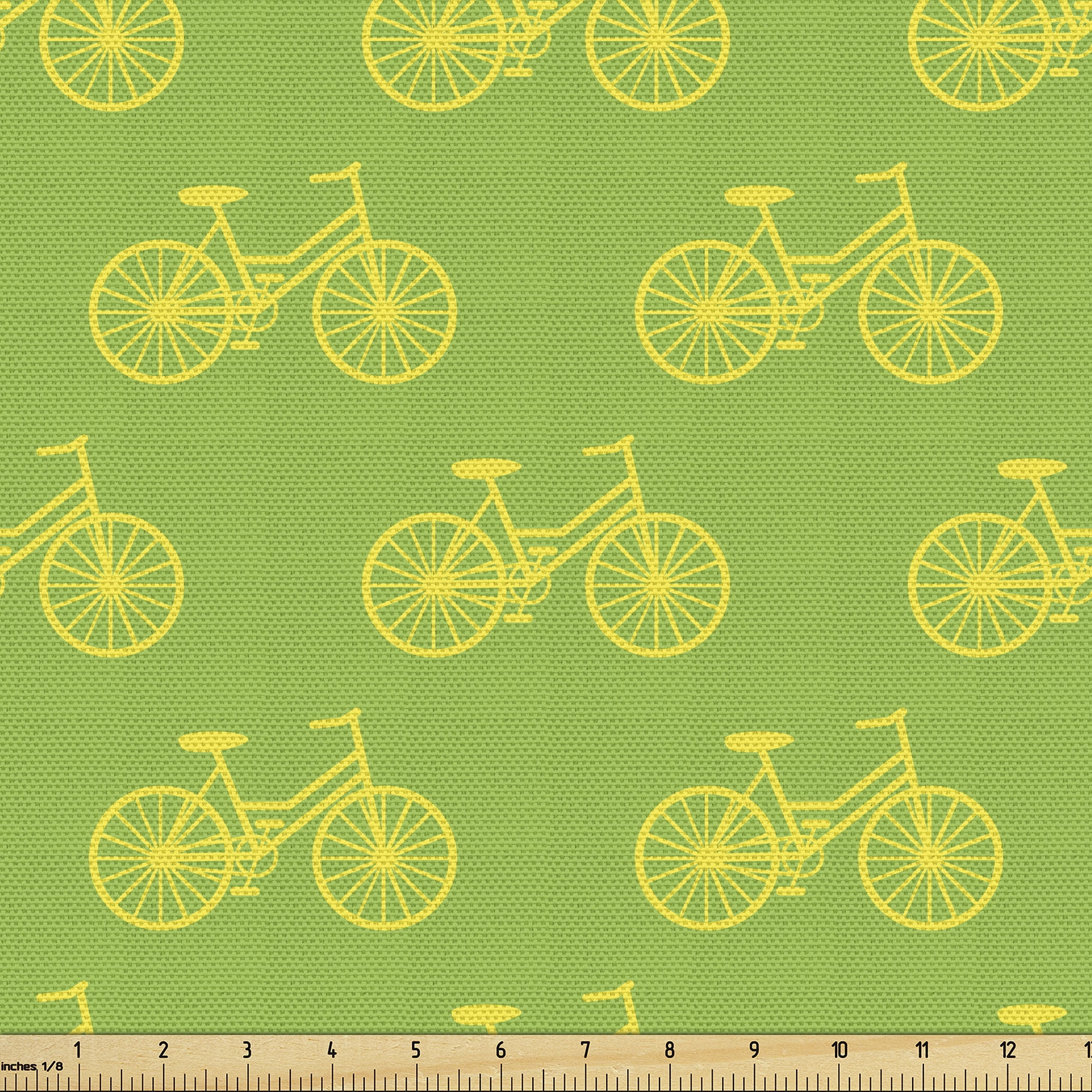 Ambesonne Bicycle Fabric by the Yard Upholstery, Vibrant 2 Wheel Items ...