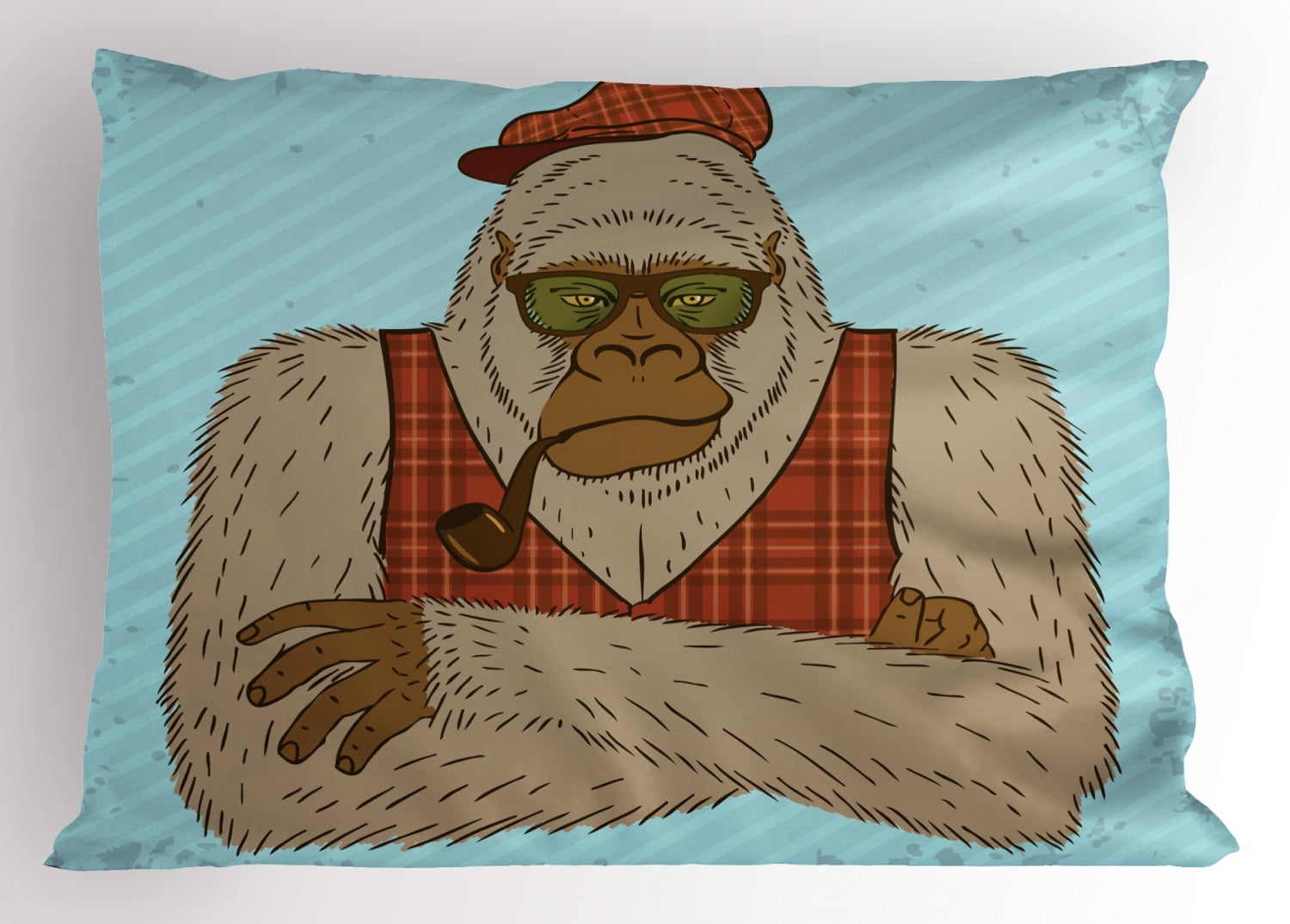 Ambesonne Bigfoot Pillow Sham, Melancholic Yeti Art, 26" X 20 ...