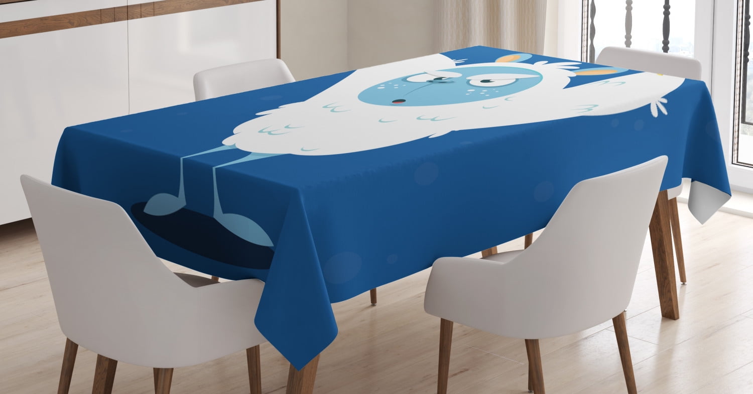 Ambesonne Bigfoot Tablecloth Rectangular Table Cover, Wild Scary Yeti ...