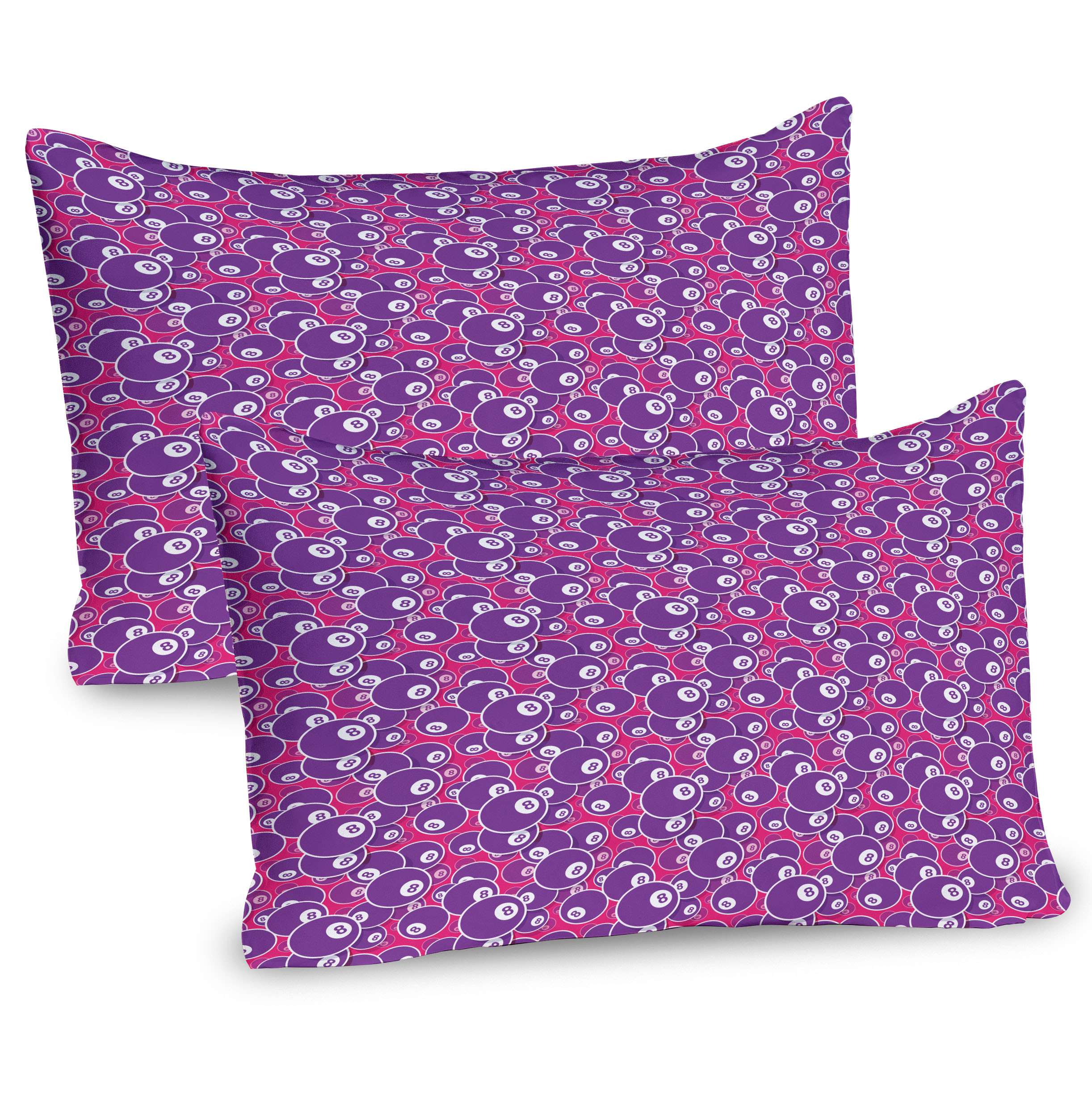 Ambesonne Billiards Pillow Sham 2 Pack, Pool 8 Balls Sports Theme, 26 ...