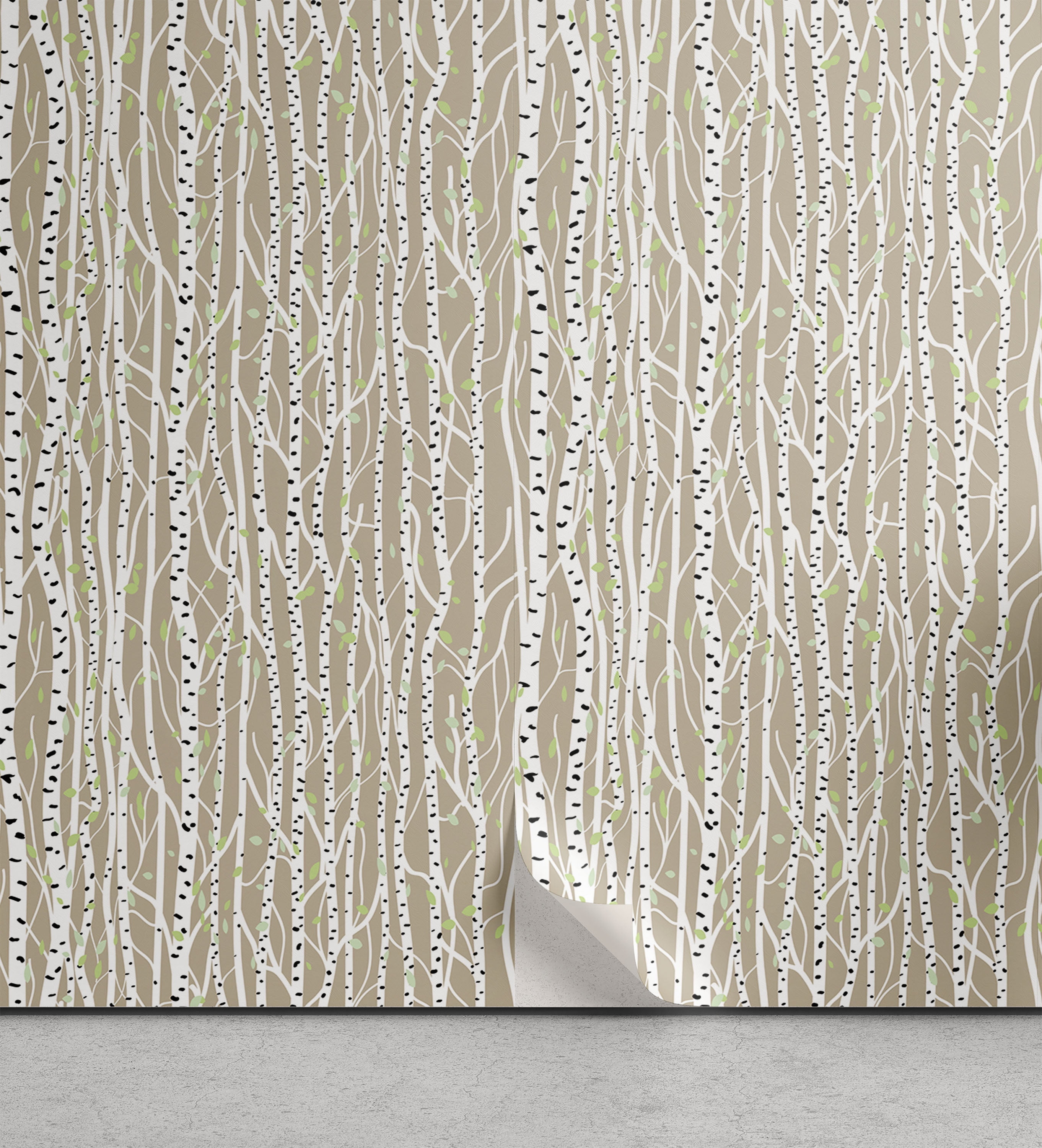 Ambesonne Birch Tree Peel & Stick Wallpaper for Home, Trunks Black ...
