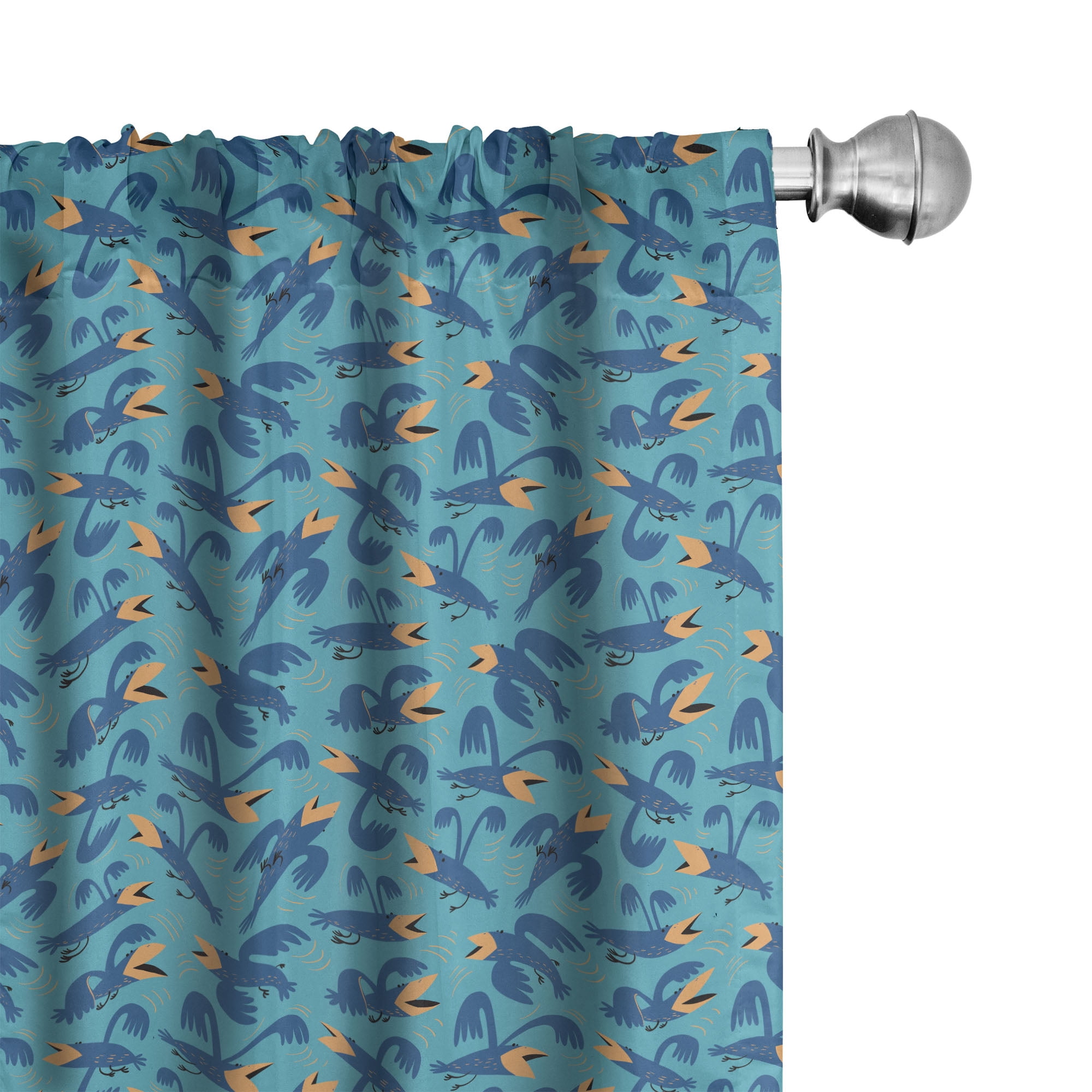 Ambesonne Bird Curtains, Surreal and Whimsical Birdies, Pair of 28"x84 ...