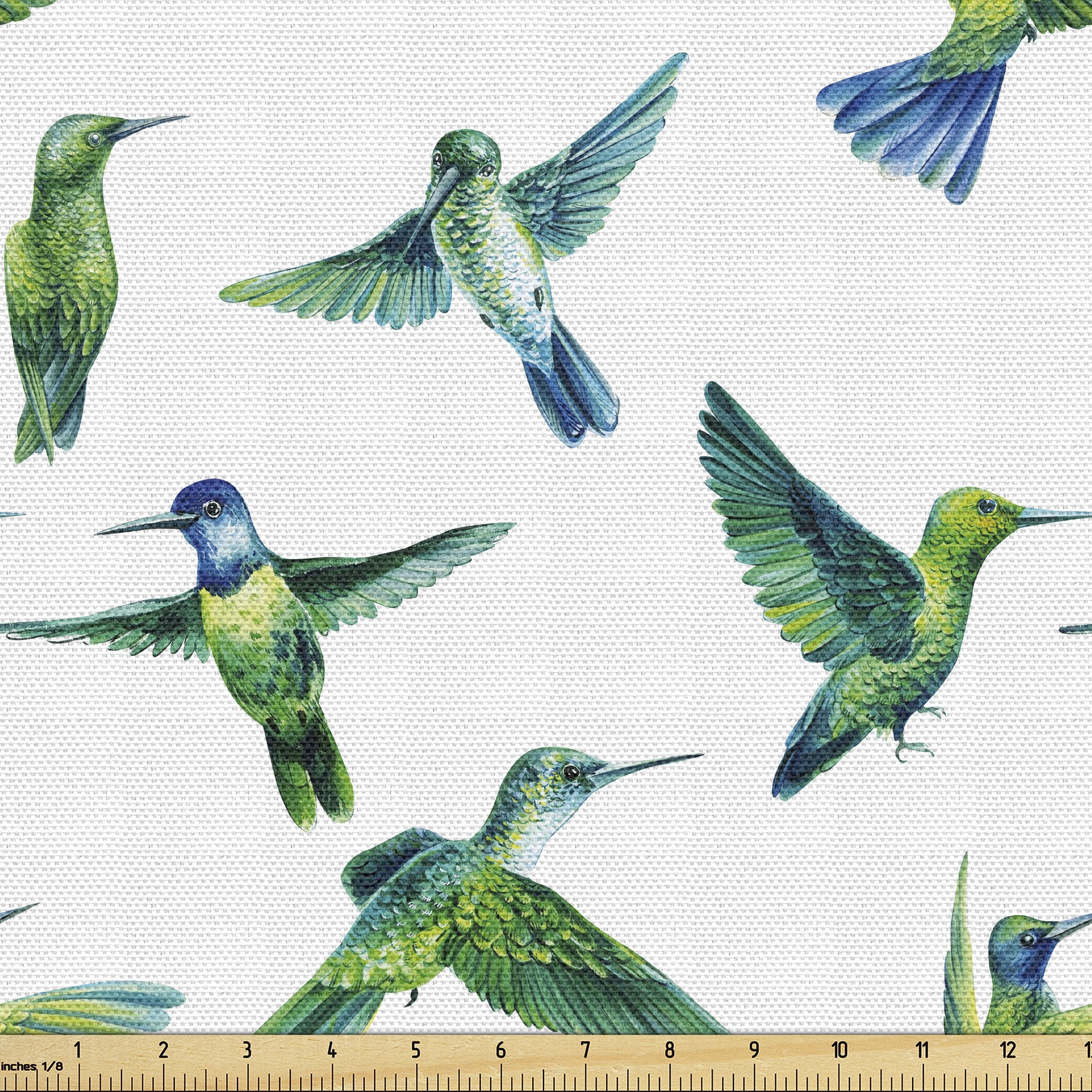 Ambesonne Bird Fabric by the Yard Upholstery, Hummingbird Jungle Exotic ...