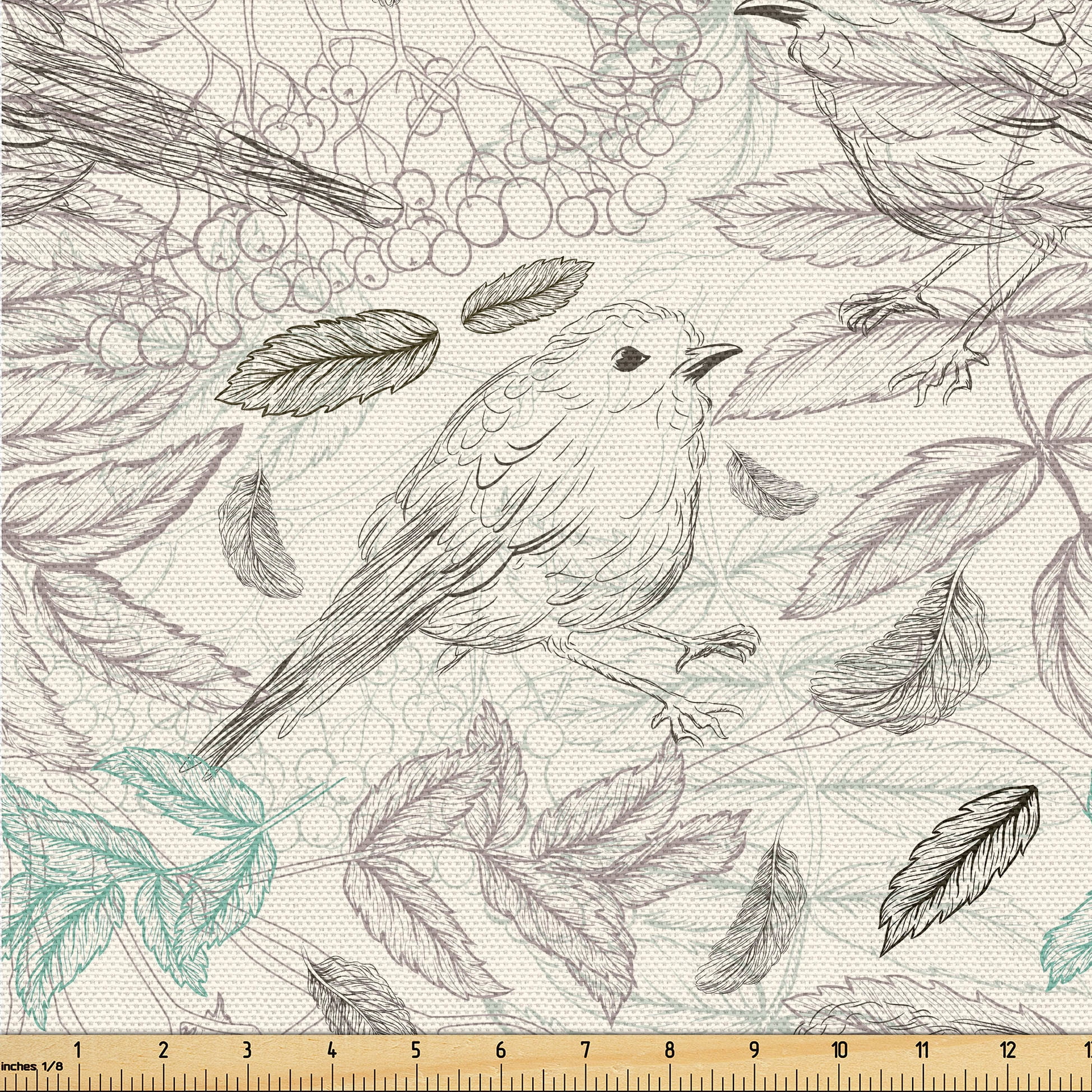 Ambesonne Bird Print Fabric by the Yard Upholstery, Flying Animal on ...