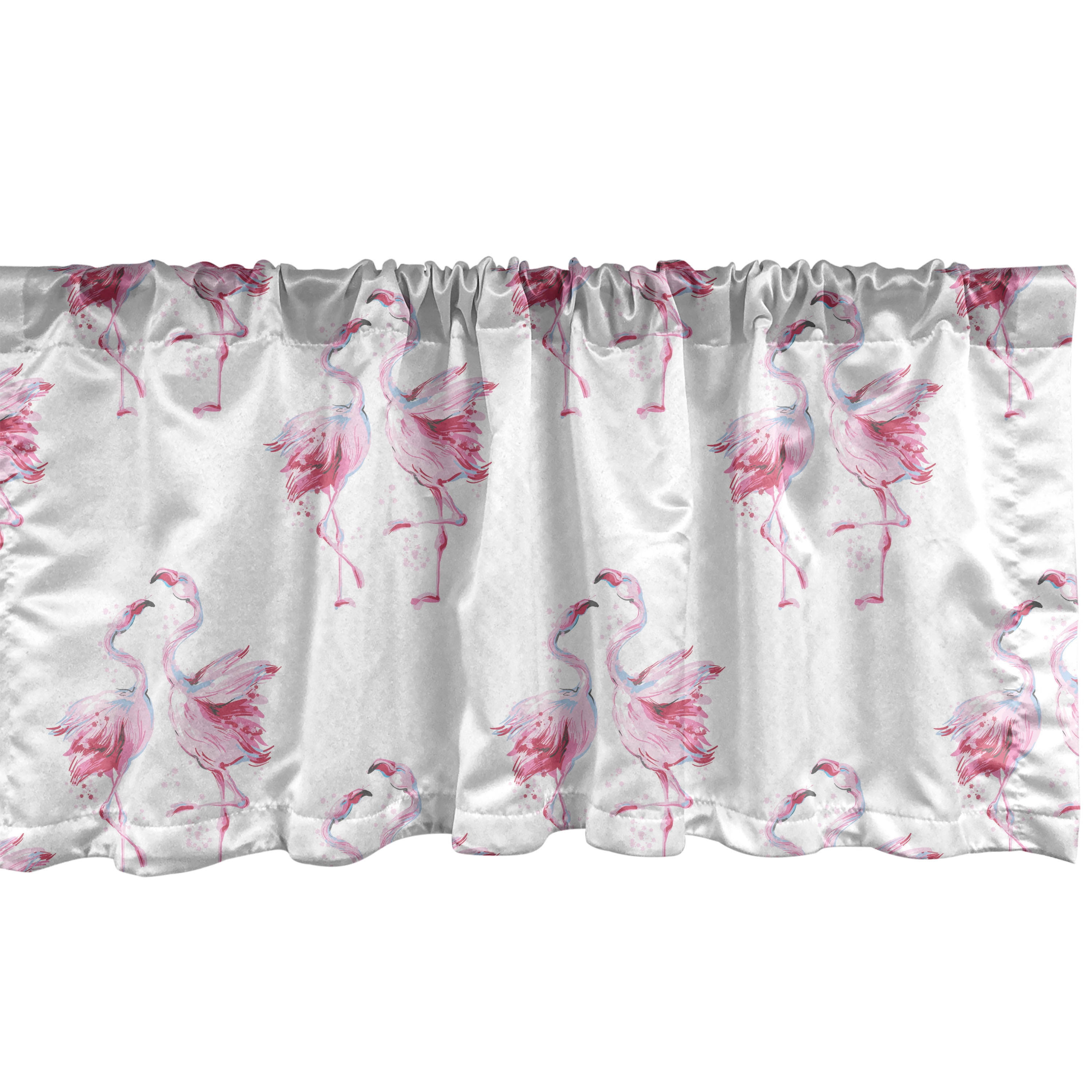 Ambesonne Bird Print Window Valance Watercolor Silhouettes 42 X 18