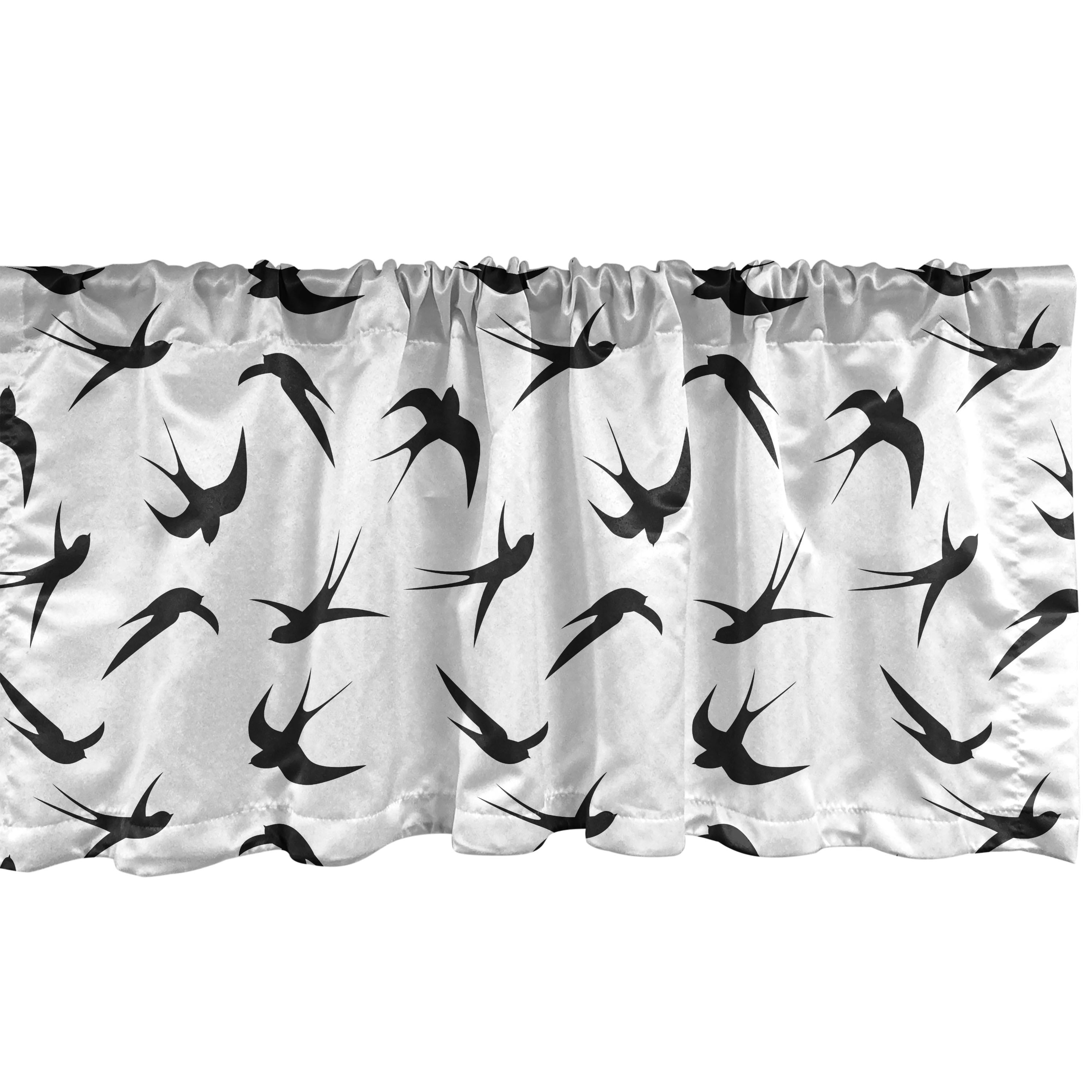 Ambesonne Bird Window Valance, Abstract Animal Shadowy Layout, 42" x 18 ...