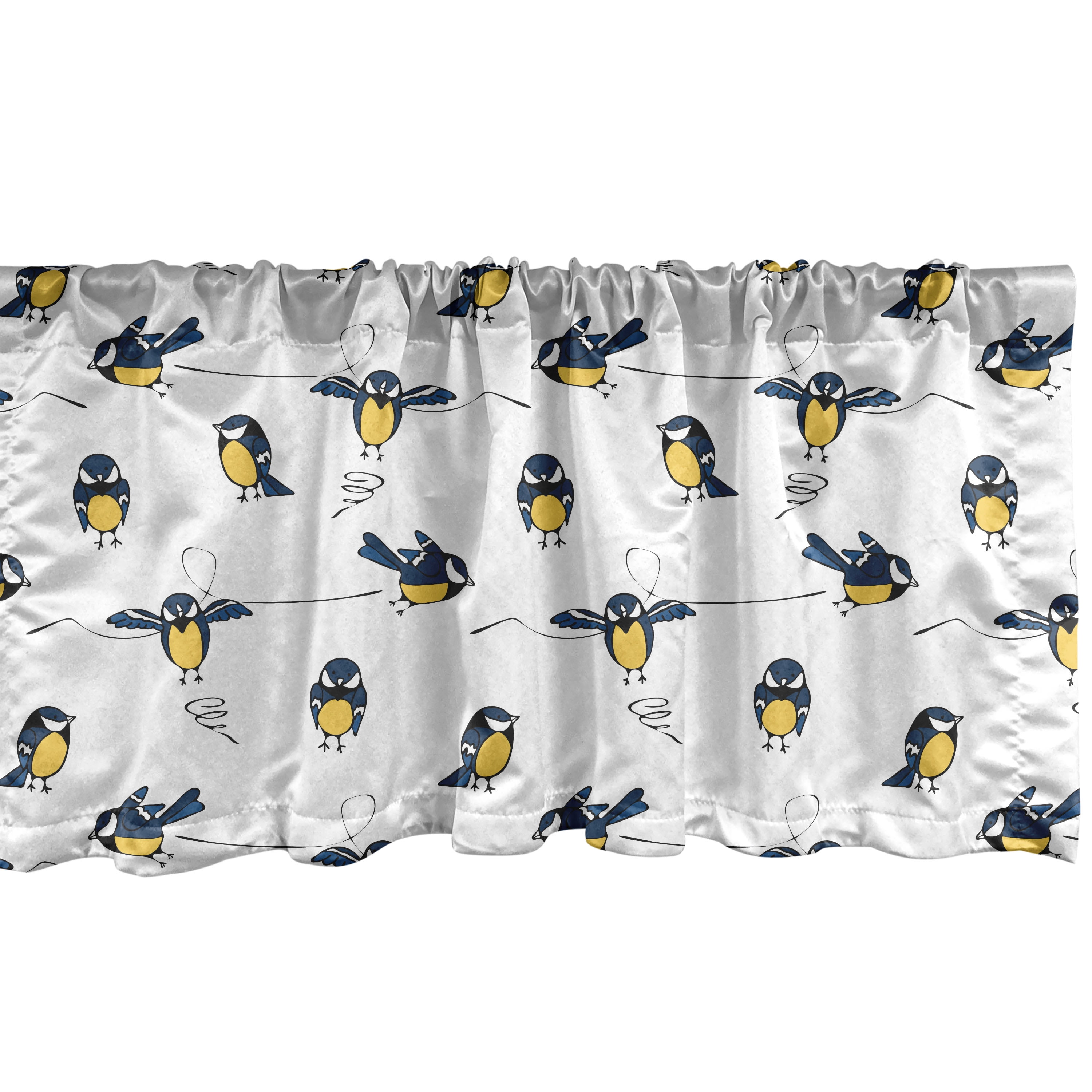 Ambesonne Bird Window Valance, Colorful Funny Flying Animals, 42" x 12 ...