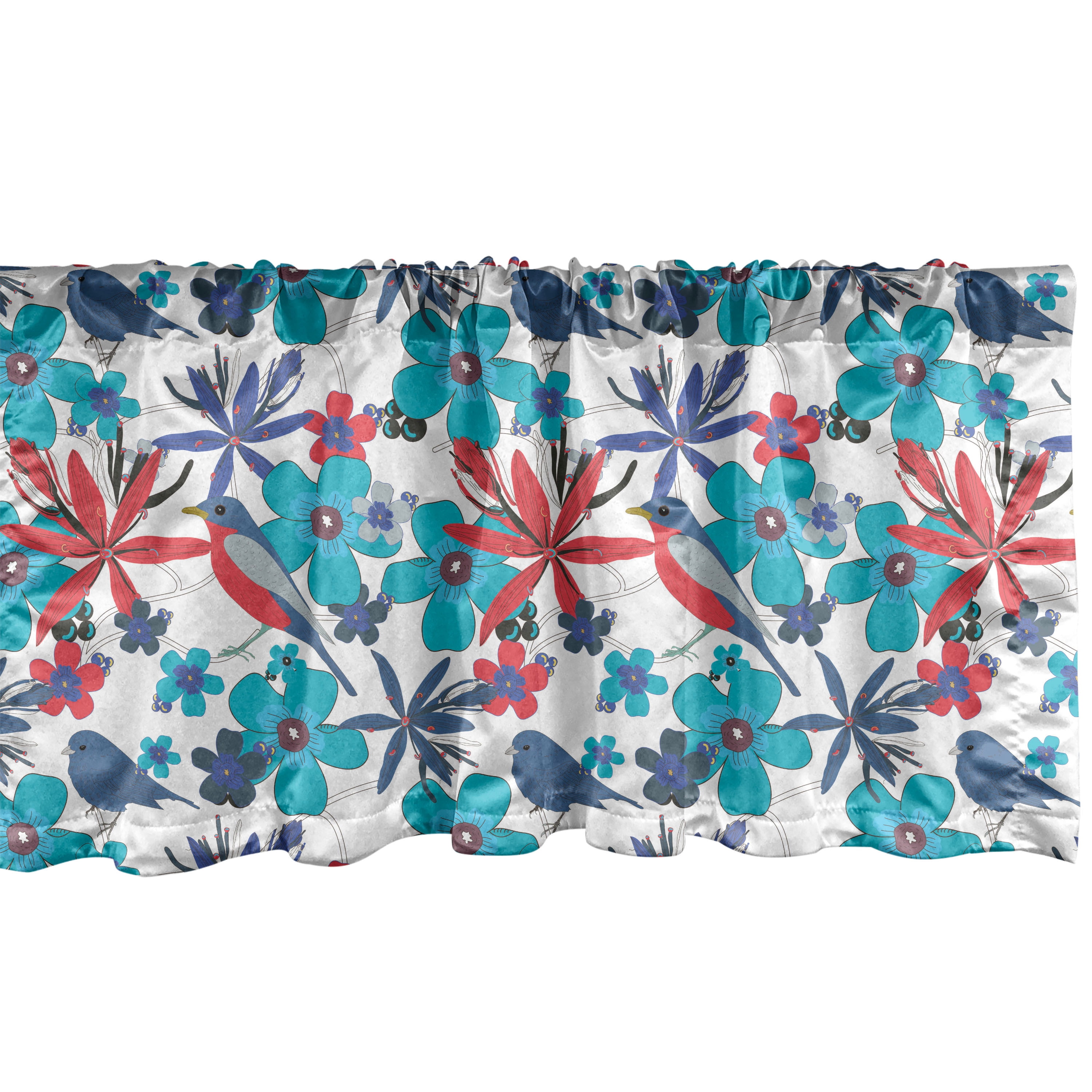 Ambesonne Birds Window Valance, Branches and Little Birds, 54" X 18 ...