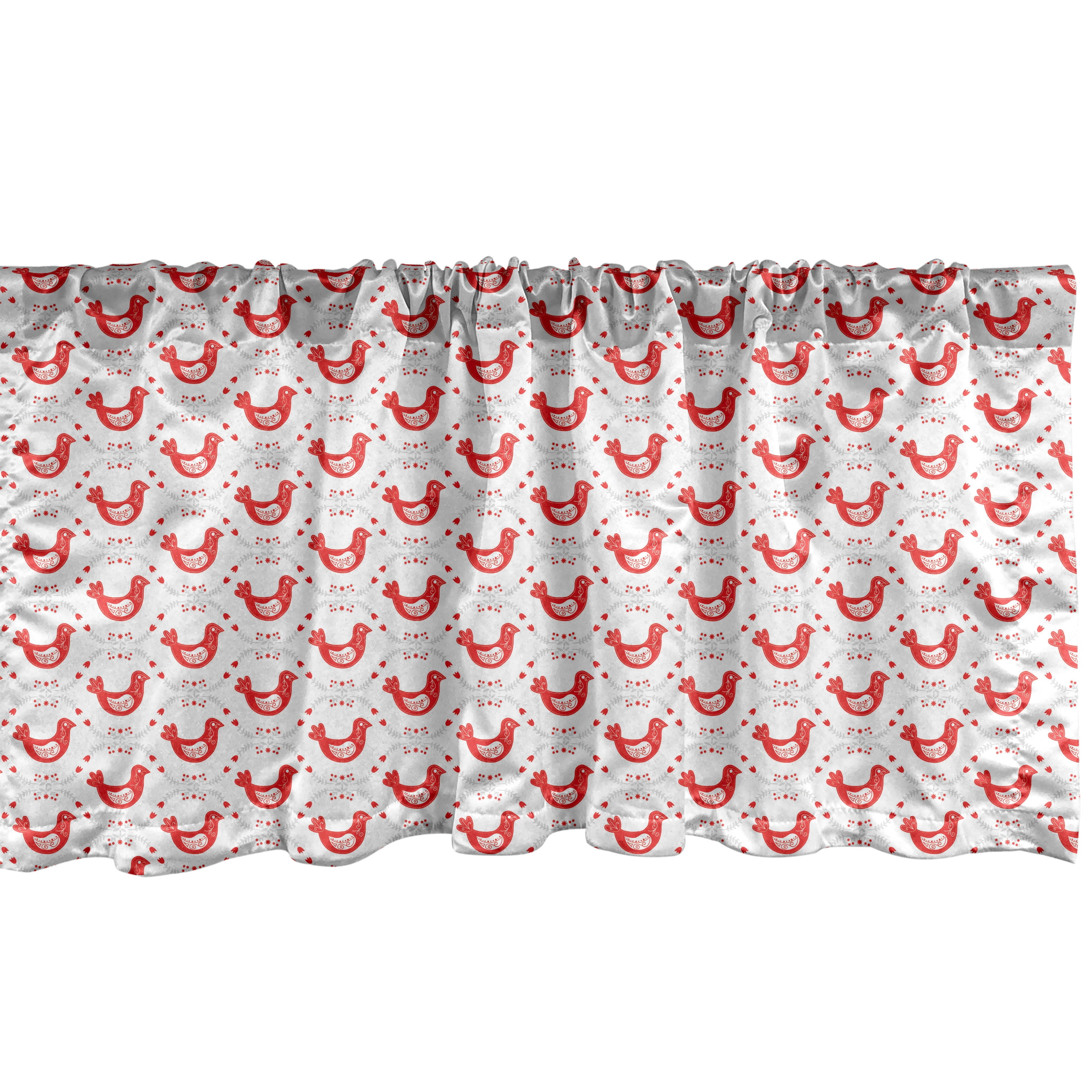 Ambesonne Birds Window Valance, Design with Dots and Animals, 54" X 18 ...