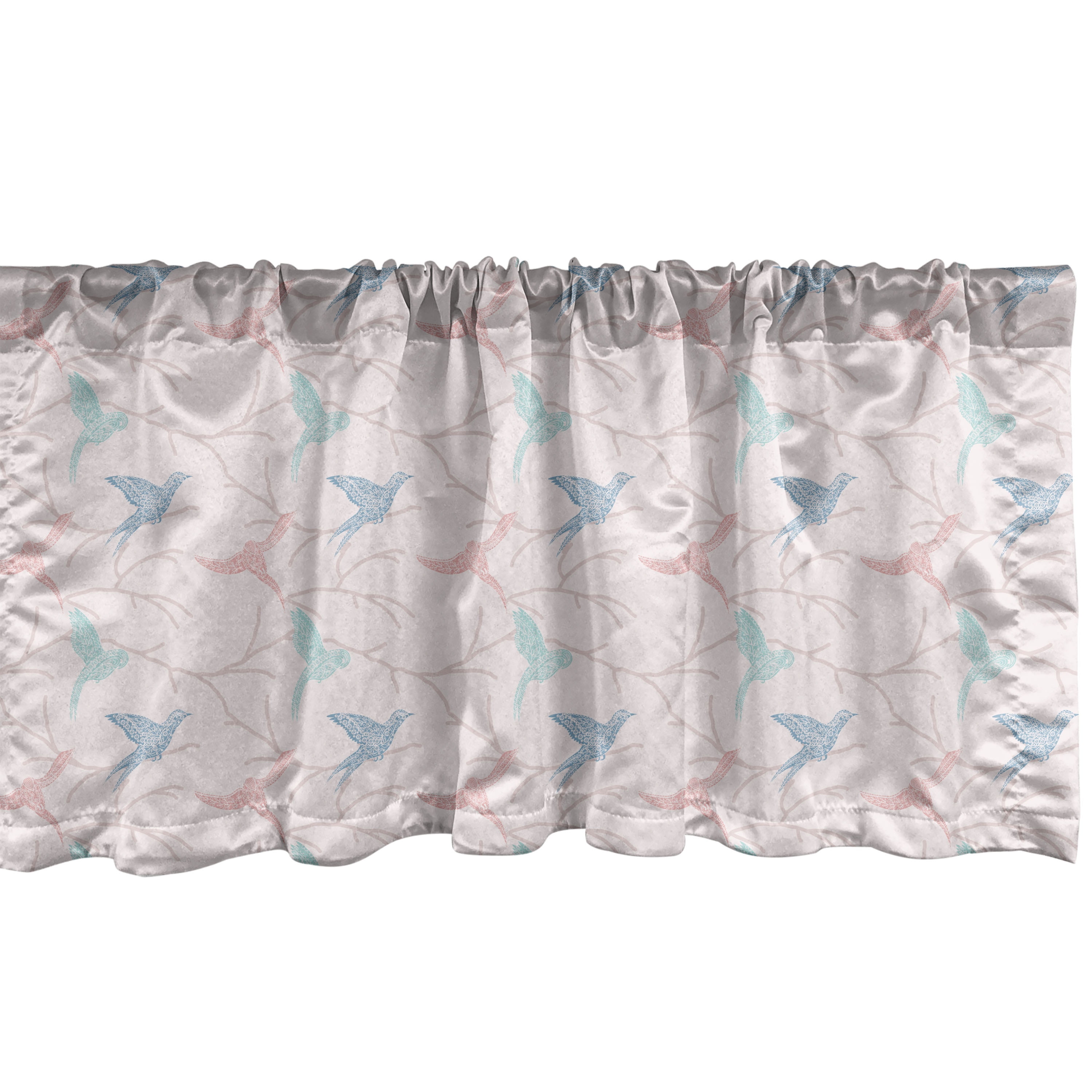 Ambesonne Birds Window Valance, Flying Bird Branches Graphic, 42" x 12 ...