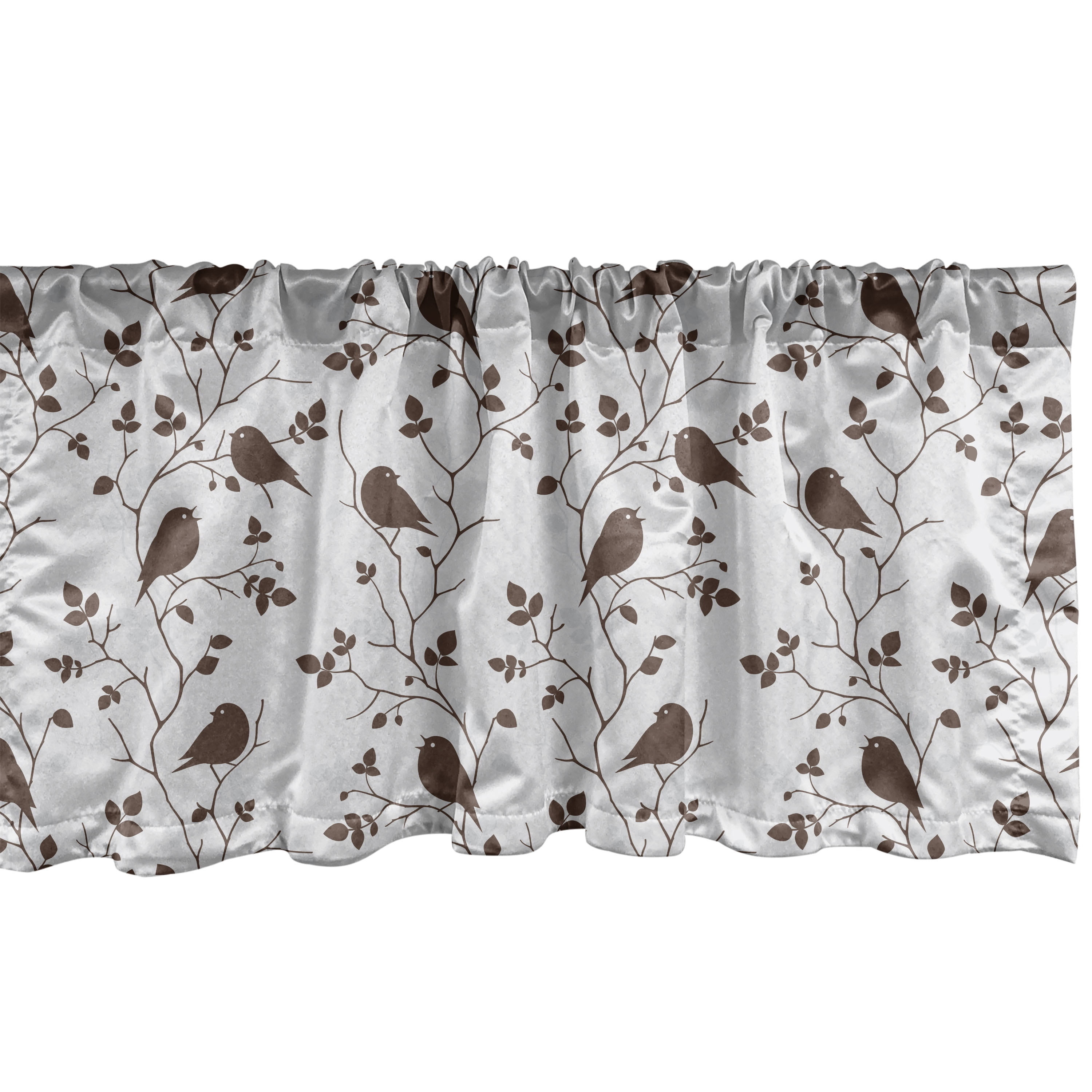Ambesonne Birds Window Valance, Tweeting Little Sparrows, 54" X 18 ...