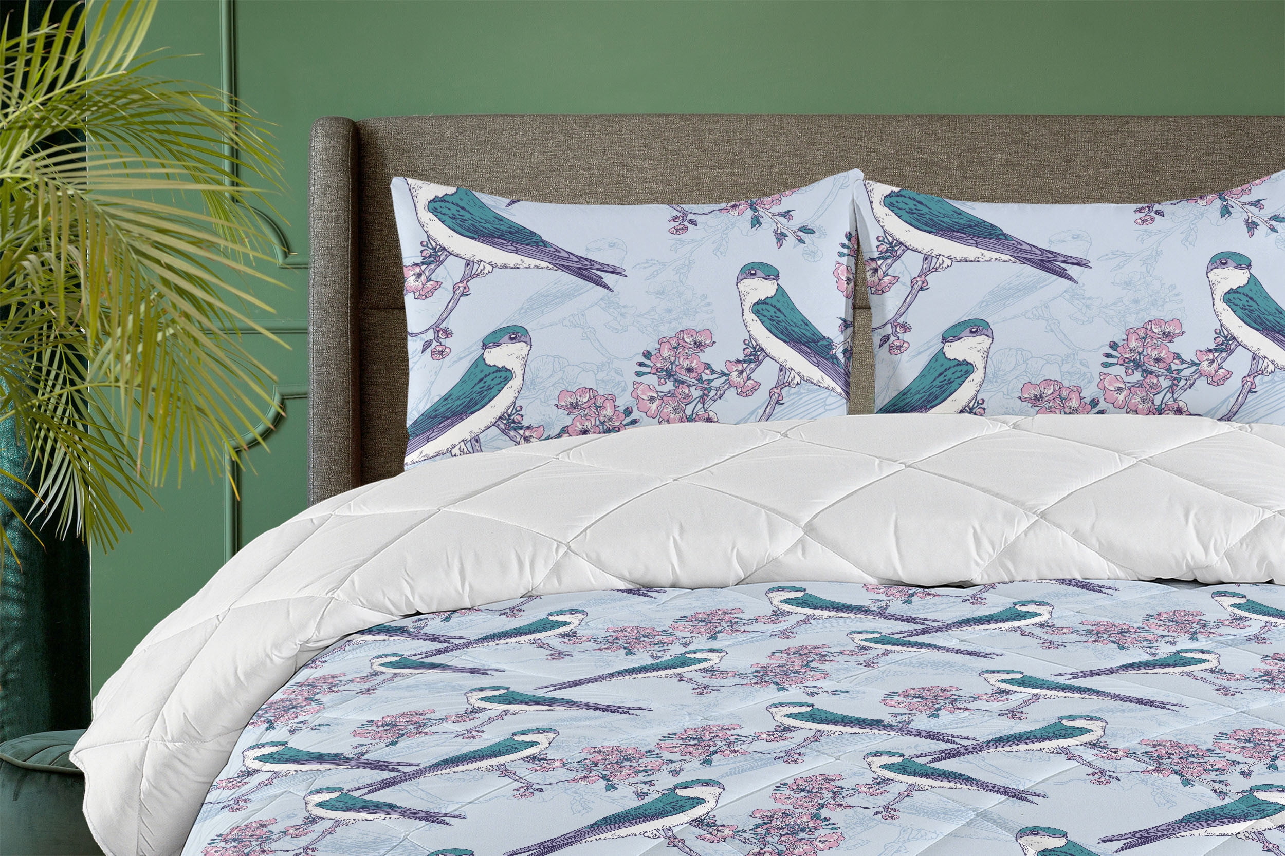 Ambesonne Birds and Nature Down Alternative Quilt Comforter, Japan ...
