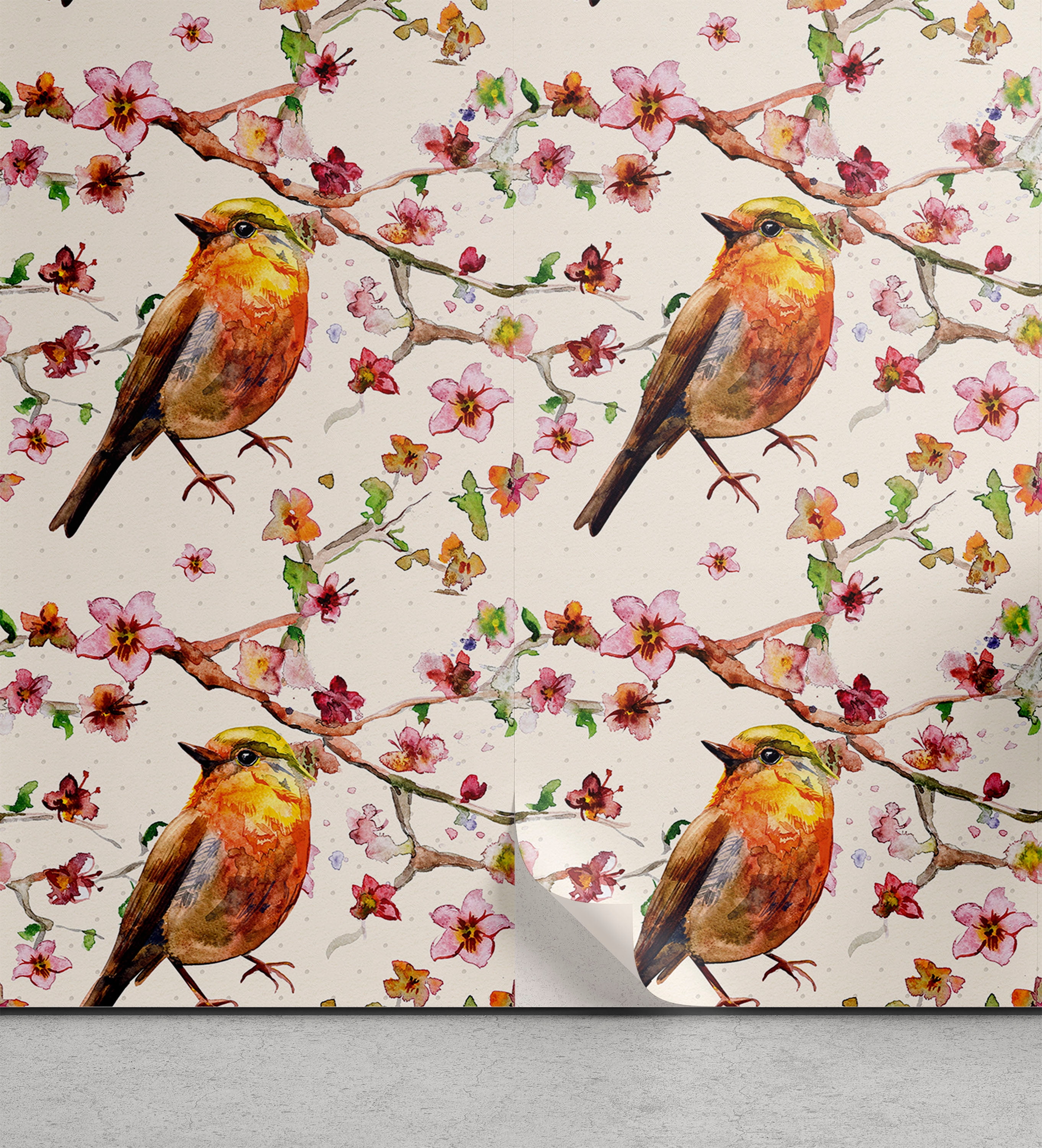 Ambesonne Birds and Nature Peel & Stick Wallpaper for Home, Japanese ...