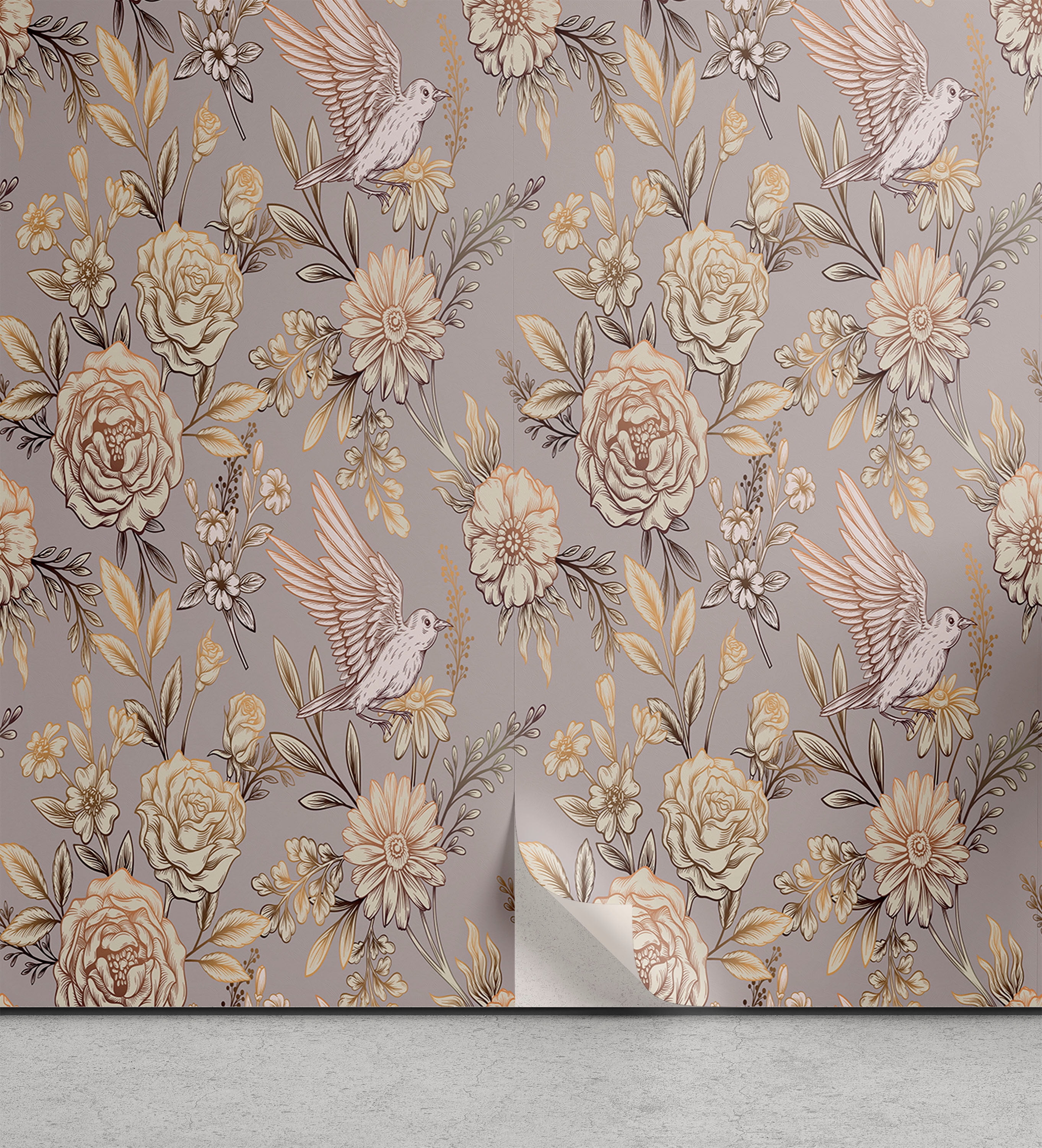 Ambesonne, Birds and Nature Peel & Stick Wallpaper for Home, Wingy ...