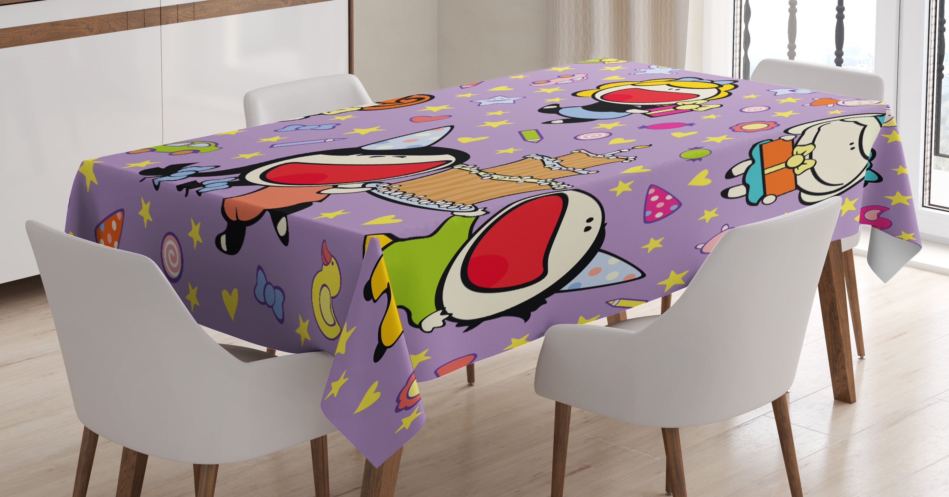 Ambesonne Birthday Tablecloth Rectangular Table Cover, Birthday, 52"x70 ...