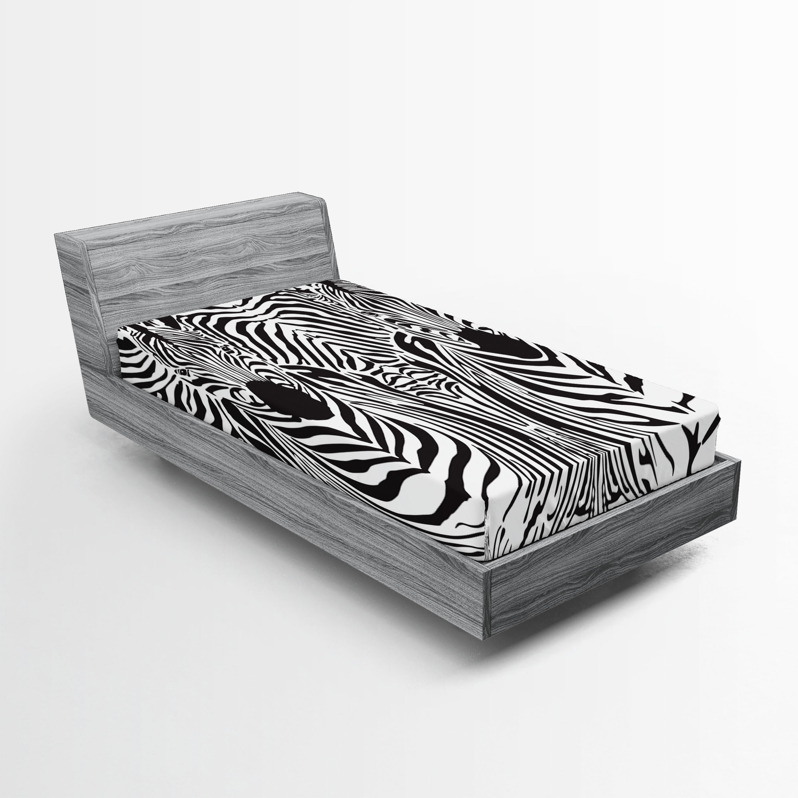 Ambesonne Black White Fitted Sheet, Savannah Zebra Stripe, Twin Size ...