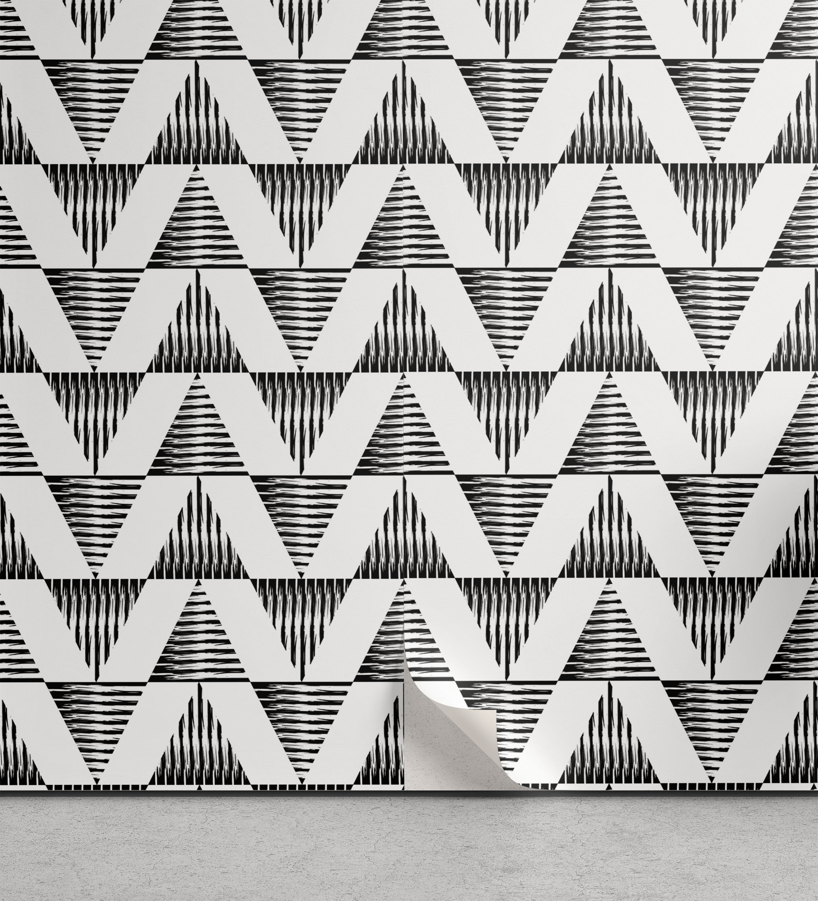 Ambesonne Black White Peel & Stick Wallpaper for Home, Scribble Boho, 13"x100", Black White ...
