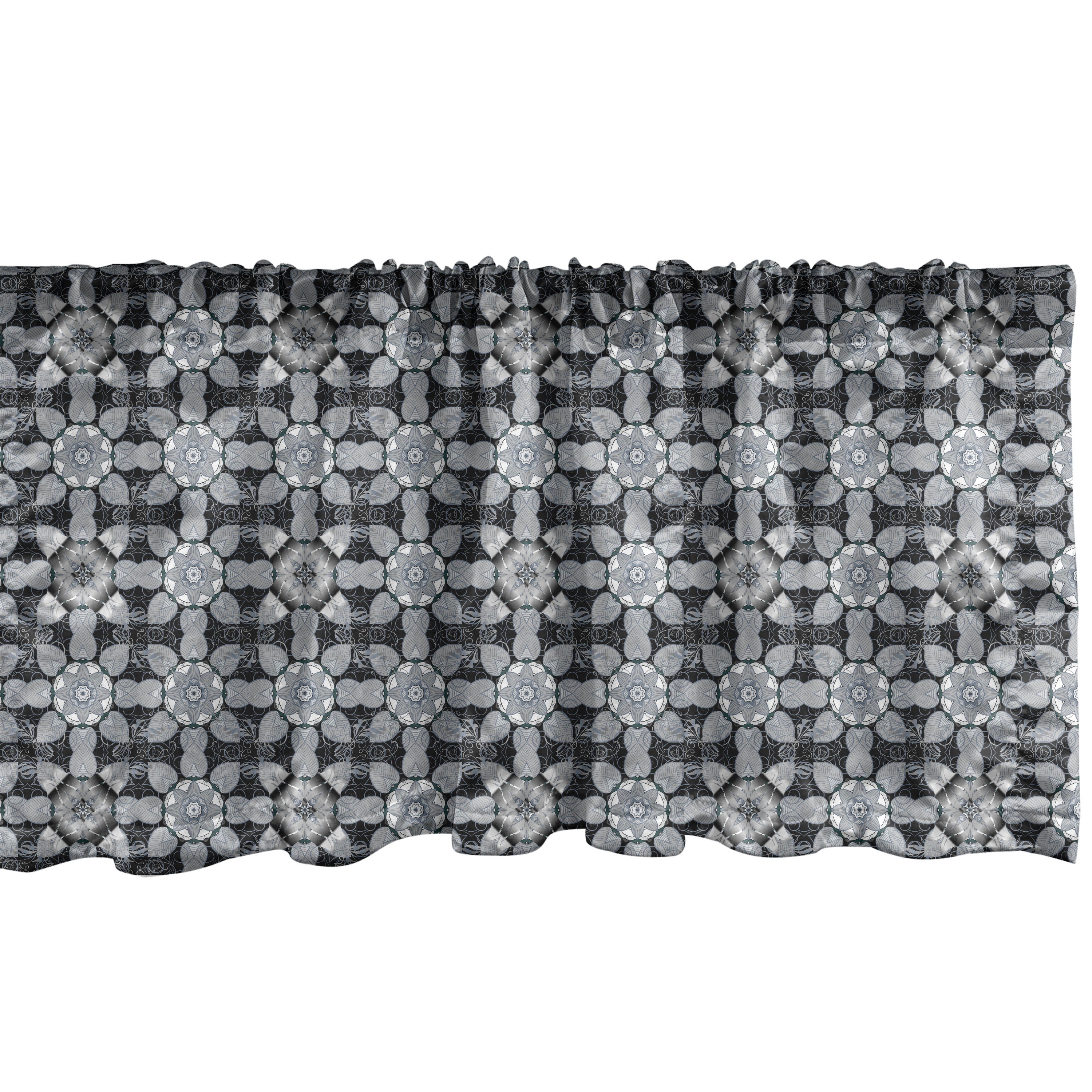 Ambesonne Black and Grey Window Valance, Dark Toned Culture, 54" X 18 ...