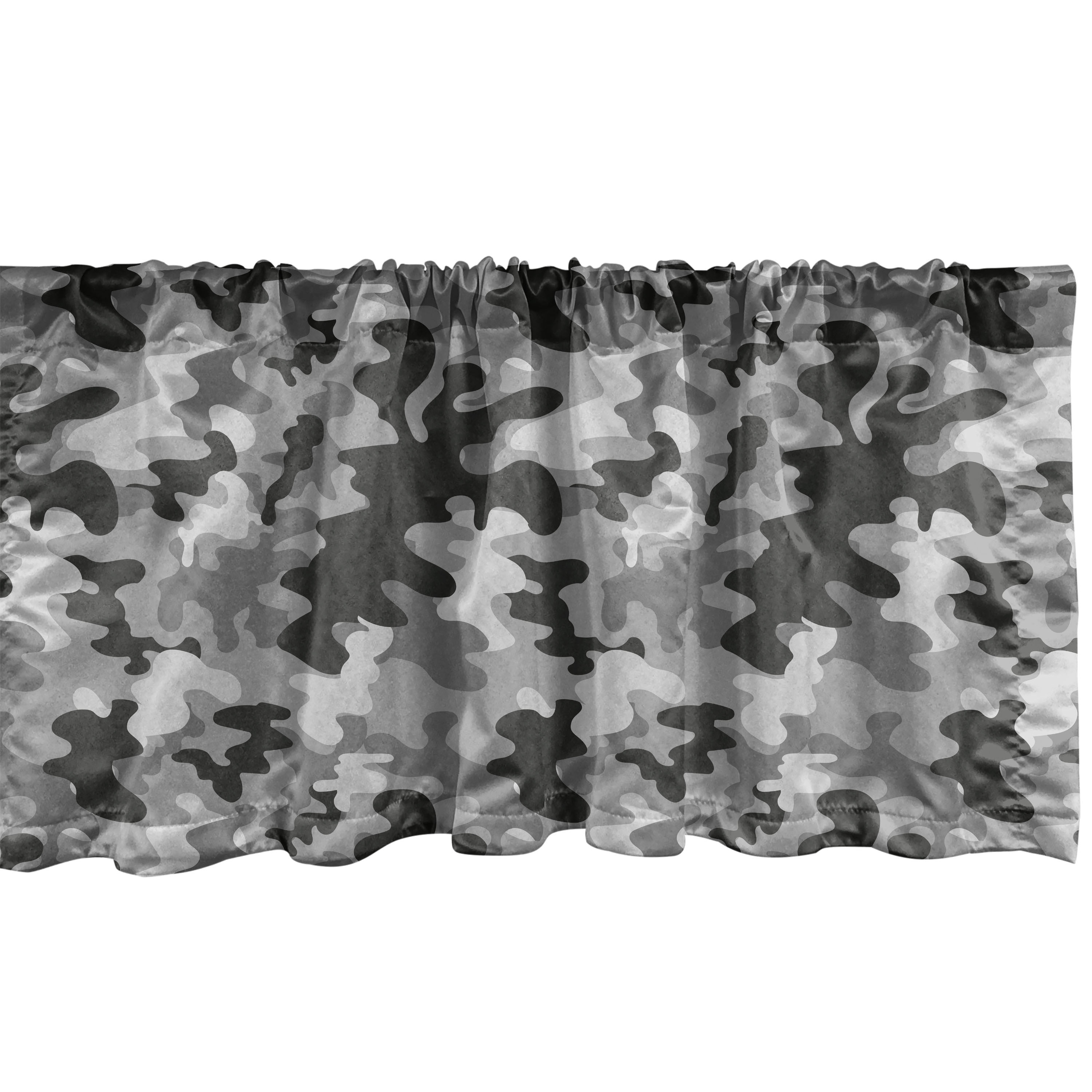 Ambesonne Black and Grey Window Valance, Greyscale Gloomy, 54" X 18 ...
