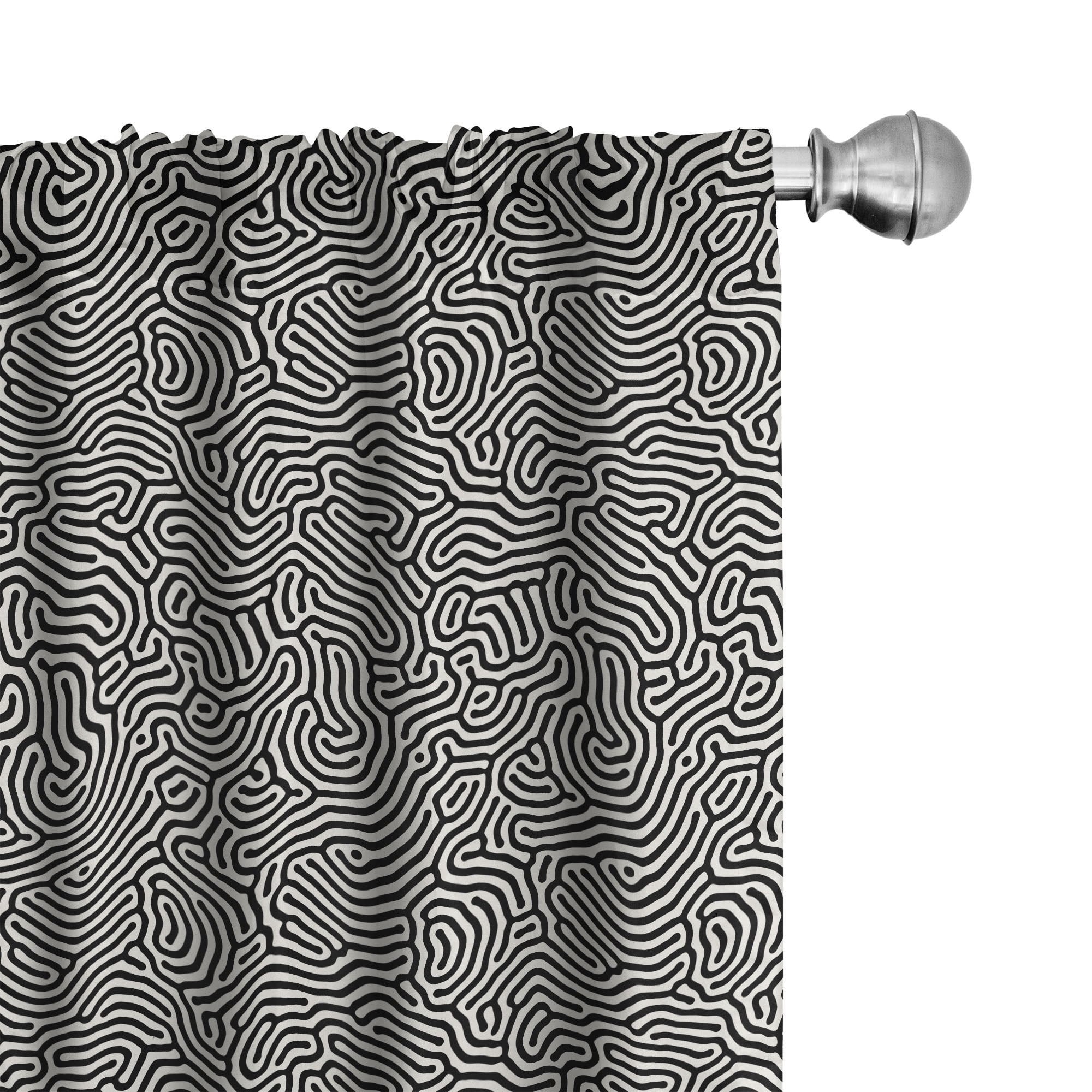 Ambesonne Black and White Curtains, Maze Labyrinth, Pair of 28"x63 ...