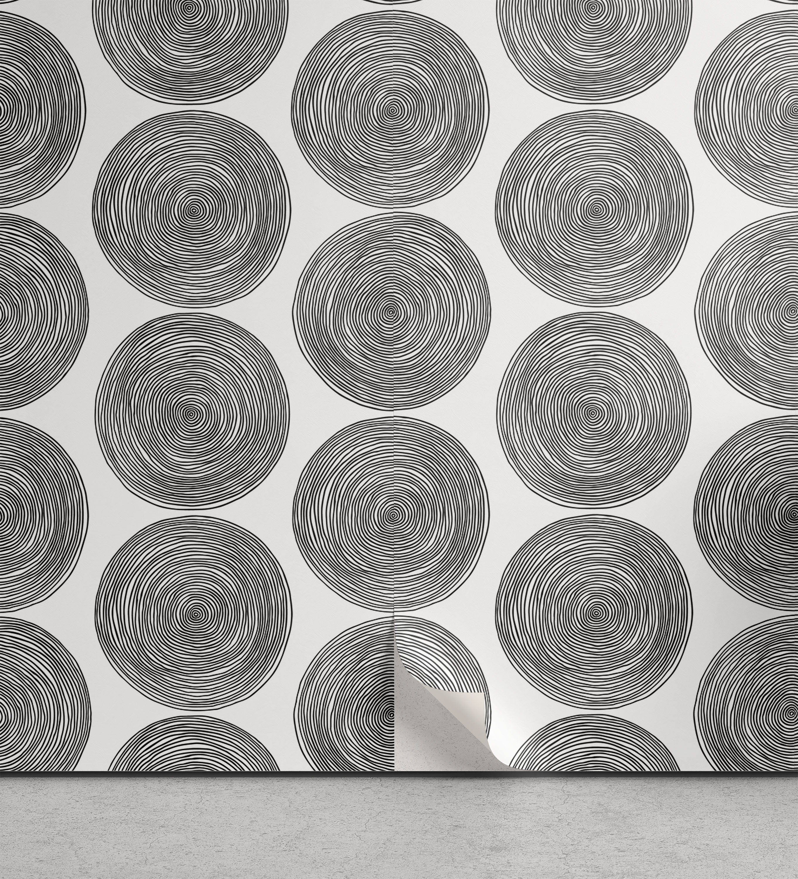 Ambesonne Black and White Peel & Stick Wallpaper for Home, Doodle Art ...