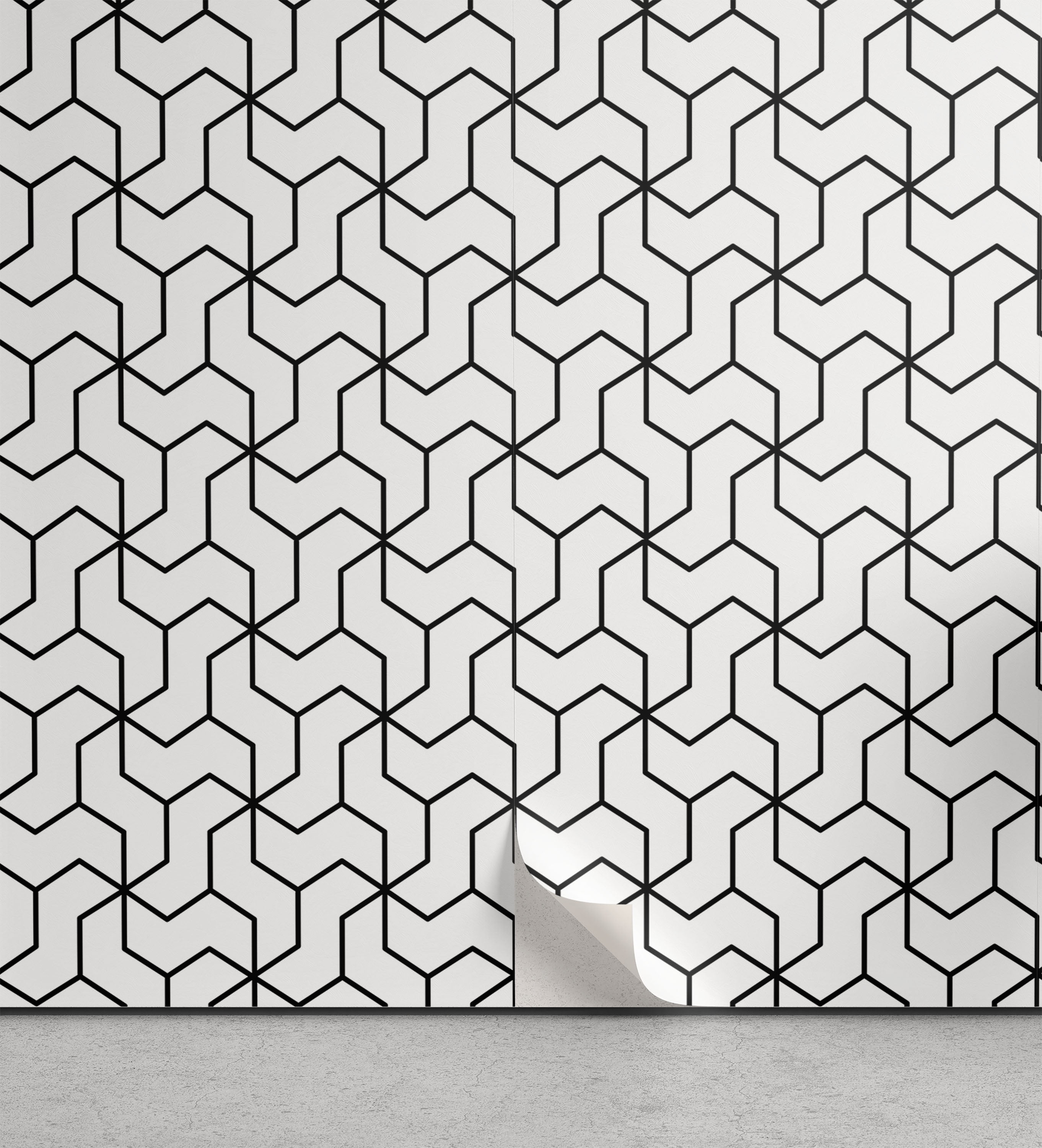 Ambesonne Black and White Peel & Stick Wallpaper for Home, Geometric ...