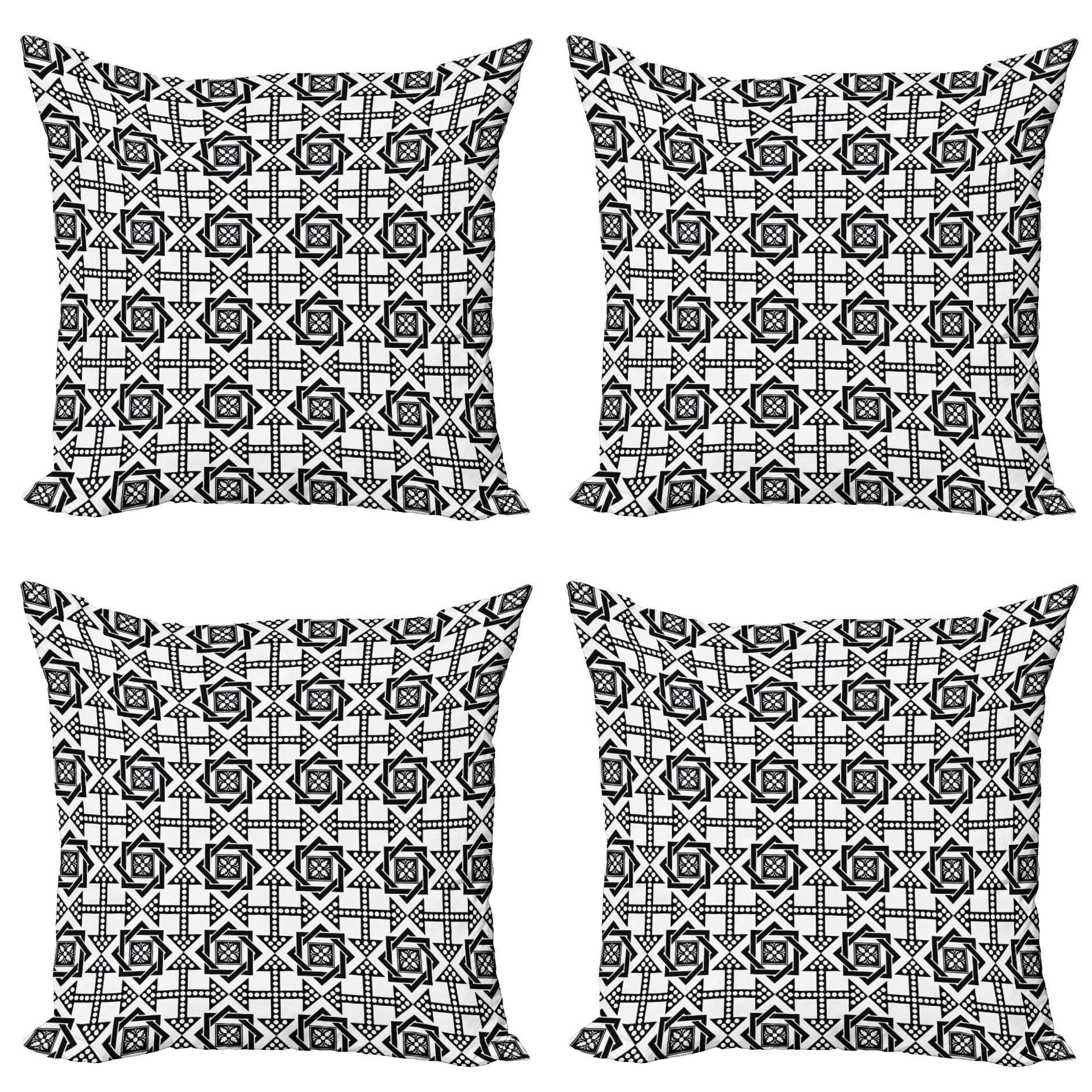 Ambesonne Black and White Throw Pillow Cover 4 Pack, Celtic Star, 18 ...