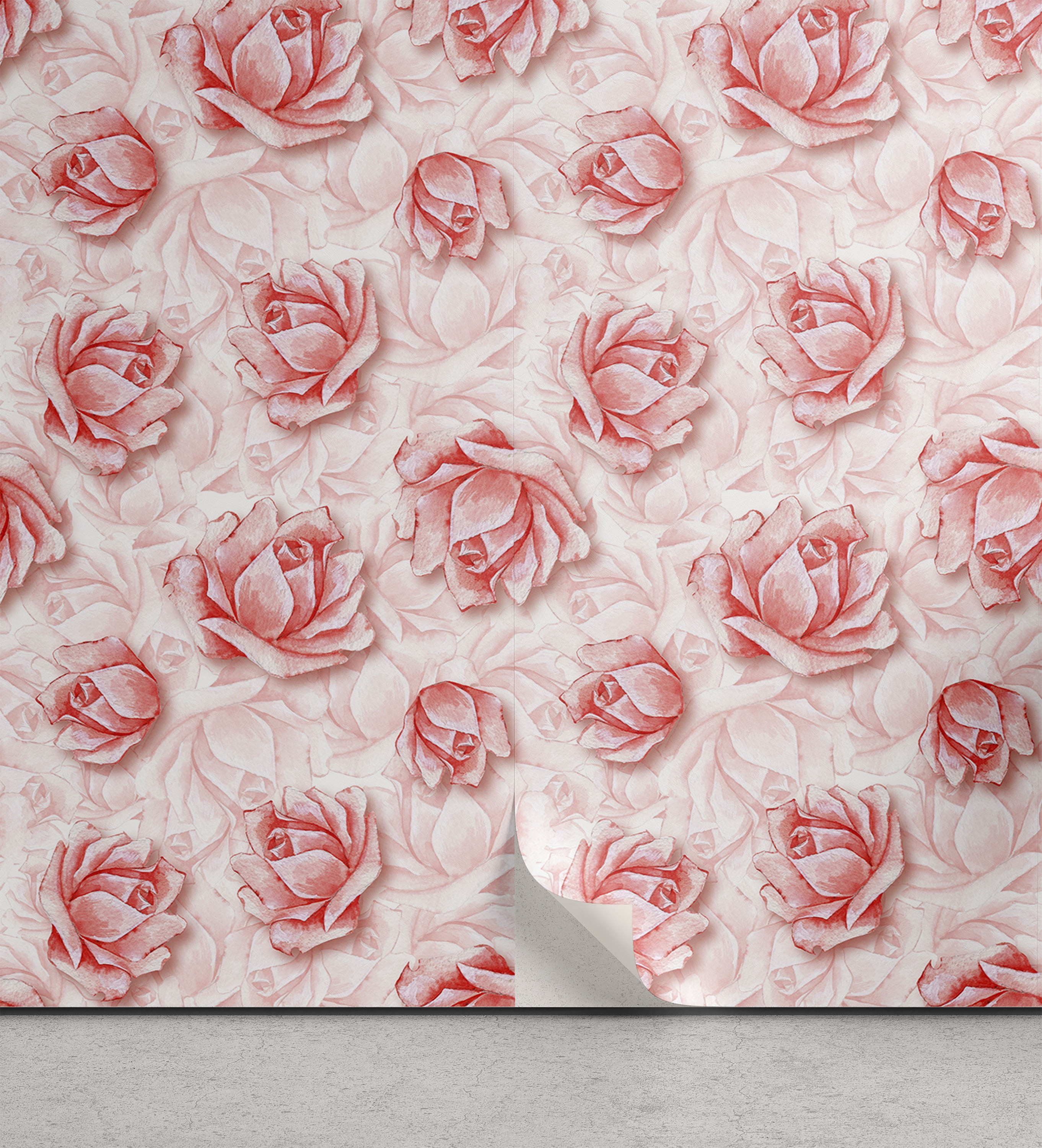 Ambesonne Blooming Roses Peel & Stick Wallpaper for Home, Art Innocent ...