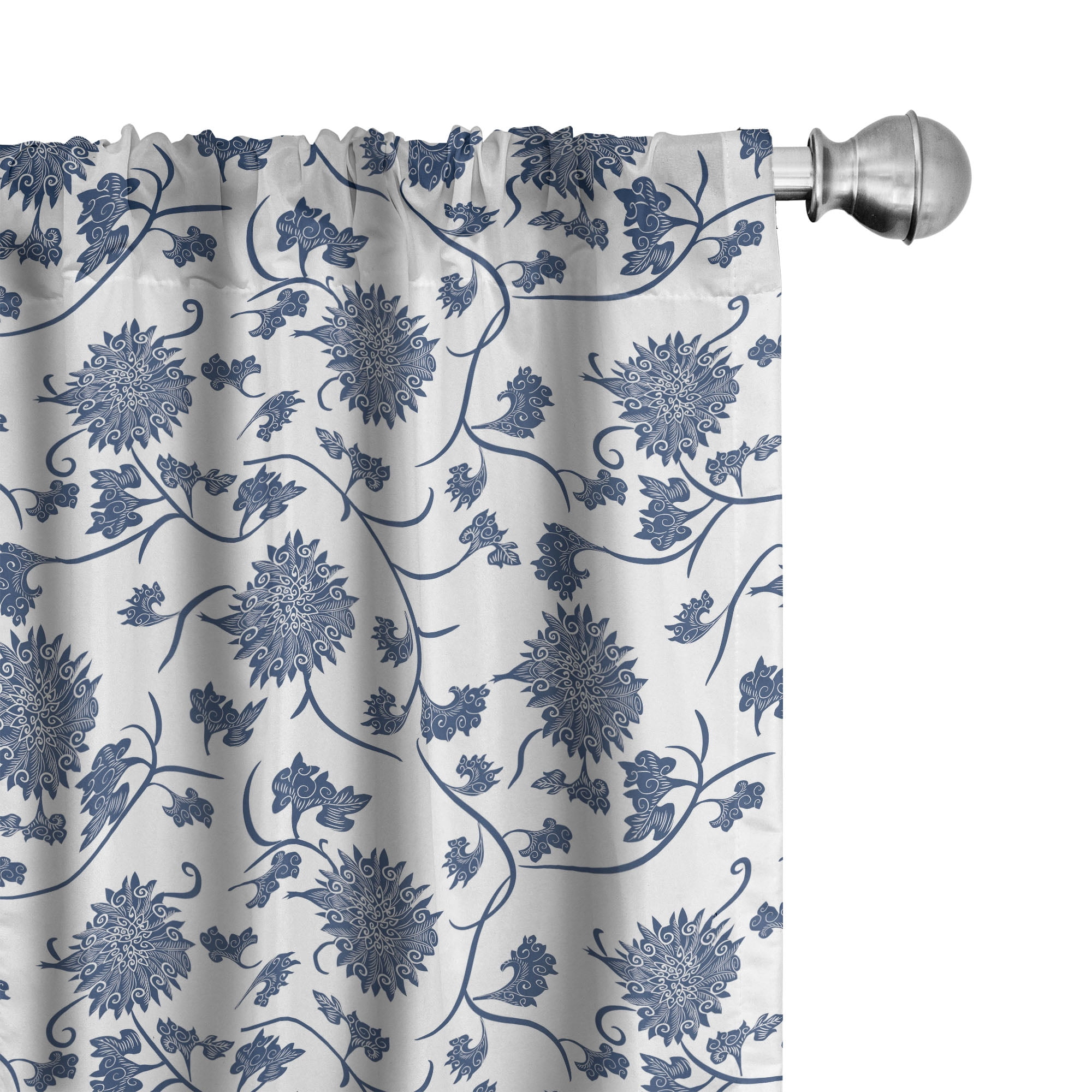 Ambesonne Blue Curtains, Chinese Garden Traditional, Pair of 28"x63 ...
