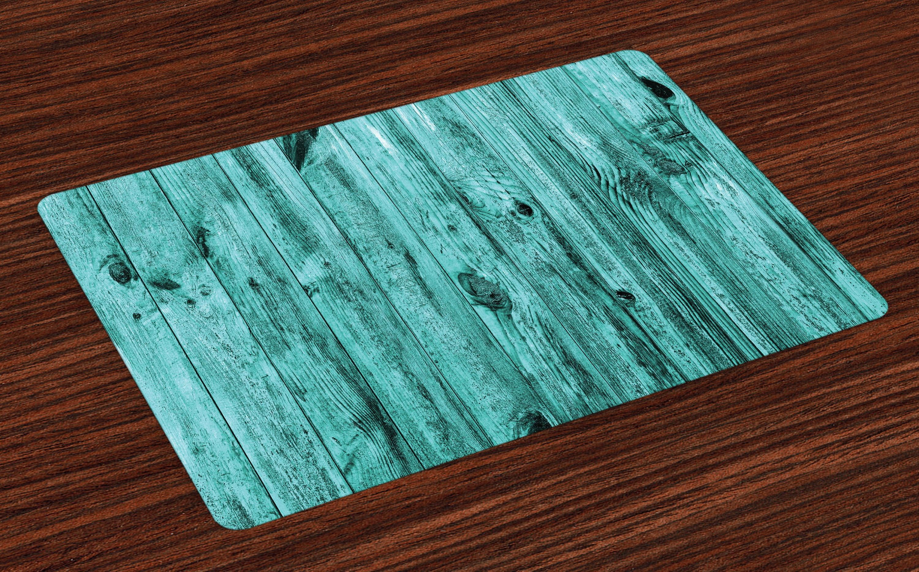 Ambesonne Blue Place Mats Set of 4, Antique Timber Texture, Standard ...