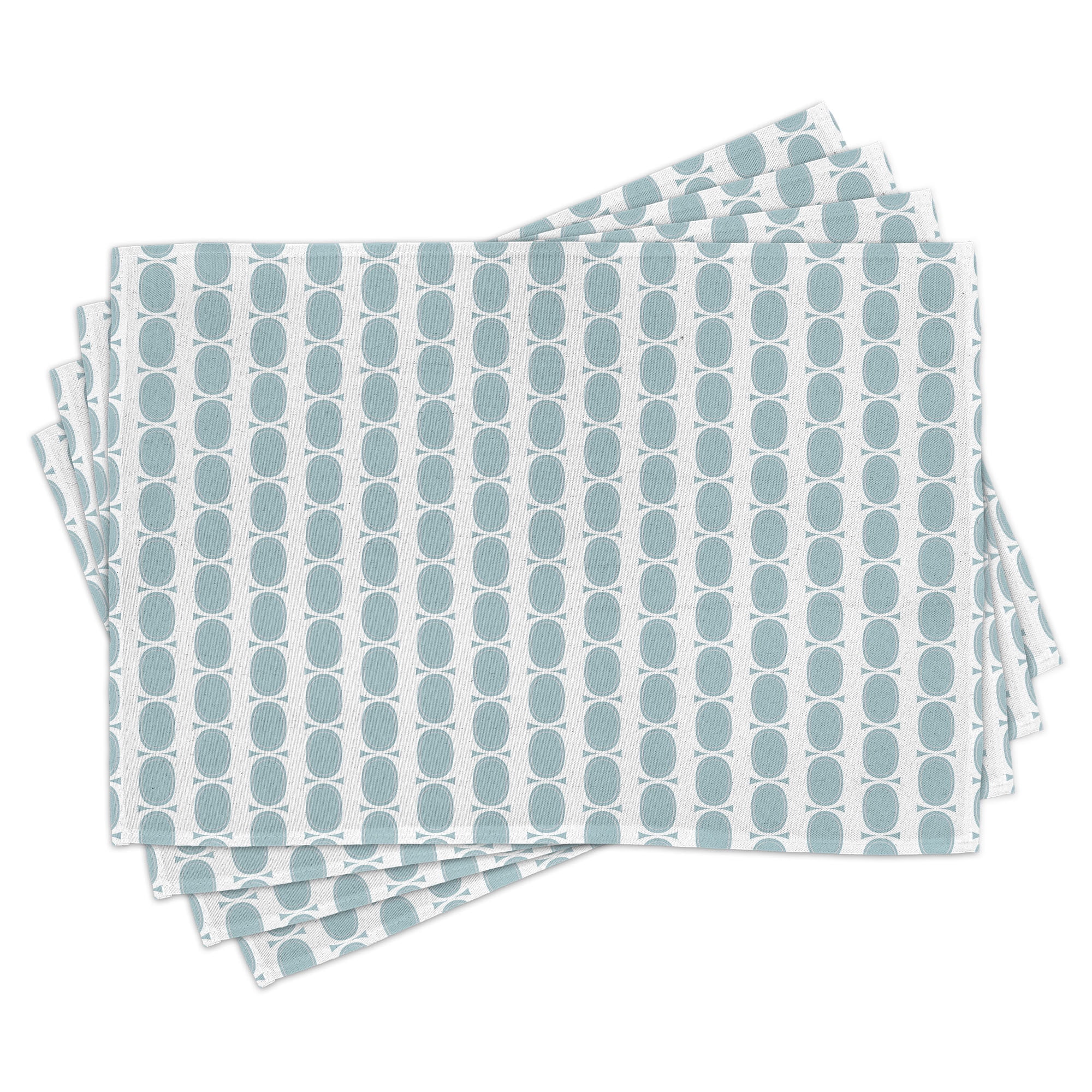 Ambesonne Blue Place Mats Set of 4, Vintage 60s Round Chain, Standard ...