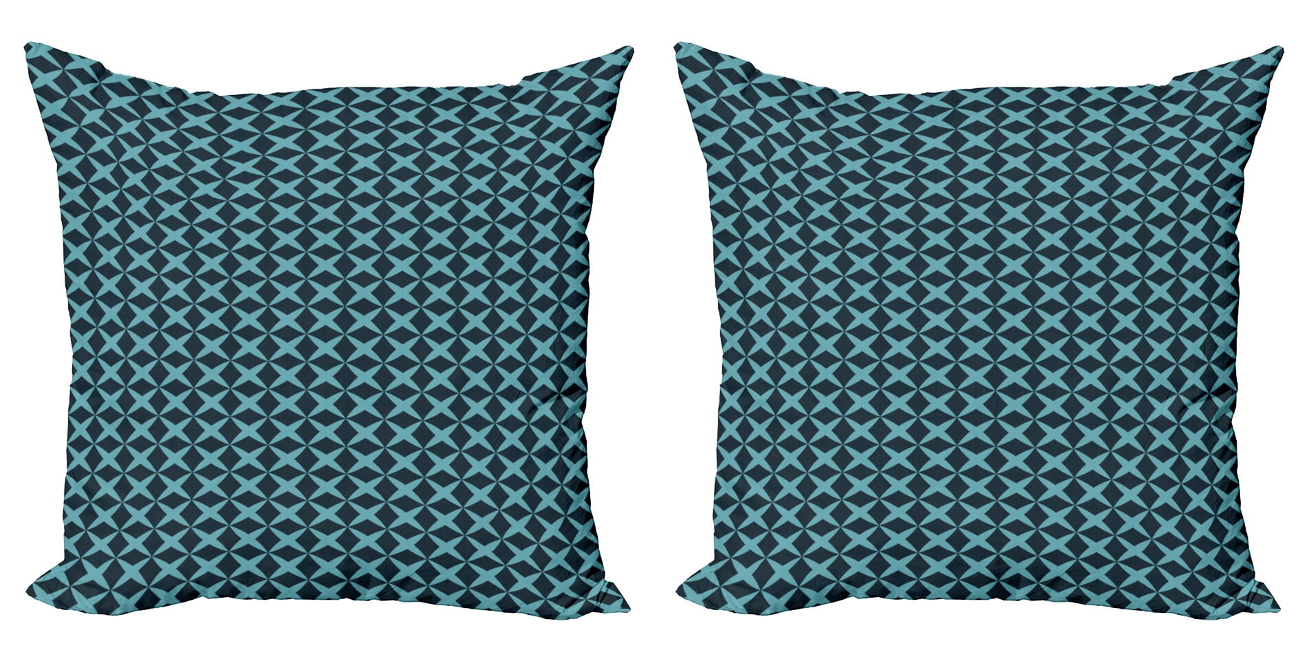 Ambesonne Blue Throw Pillow Cover 2 Pack, Thick Crossed Lines, 20 ...