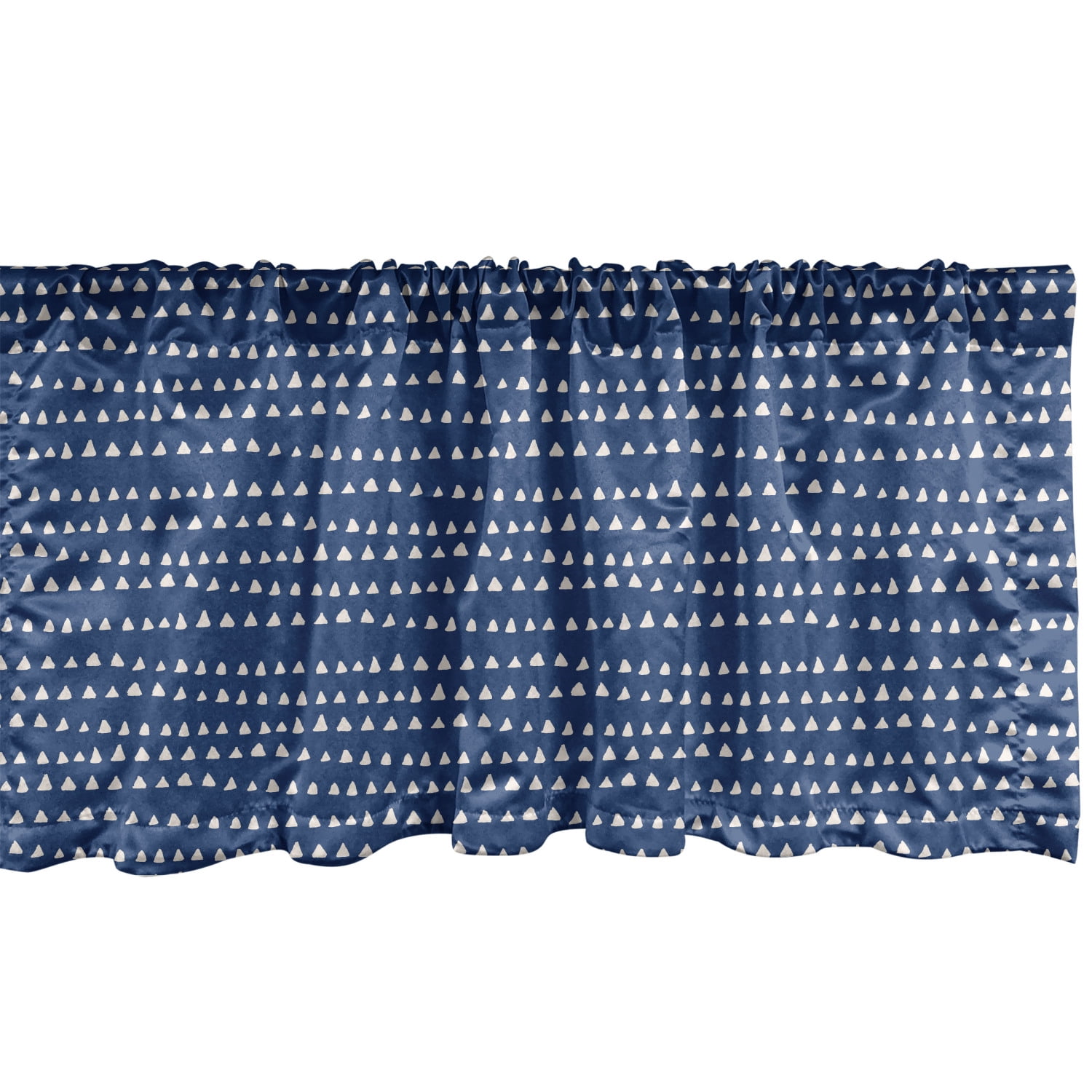 Ambesonne Blue White Window Valance, Minimal Triangles, 54" X 12", Navy ...