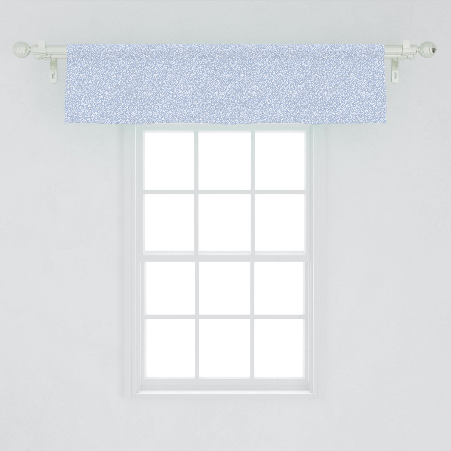 Ambesonne Blue and White Window Valance, Revival Style with Rural ...