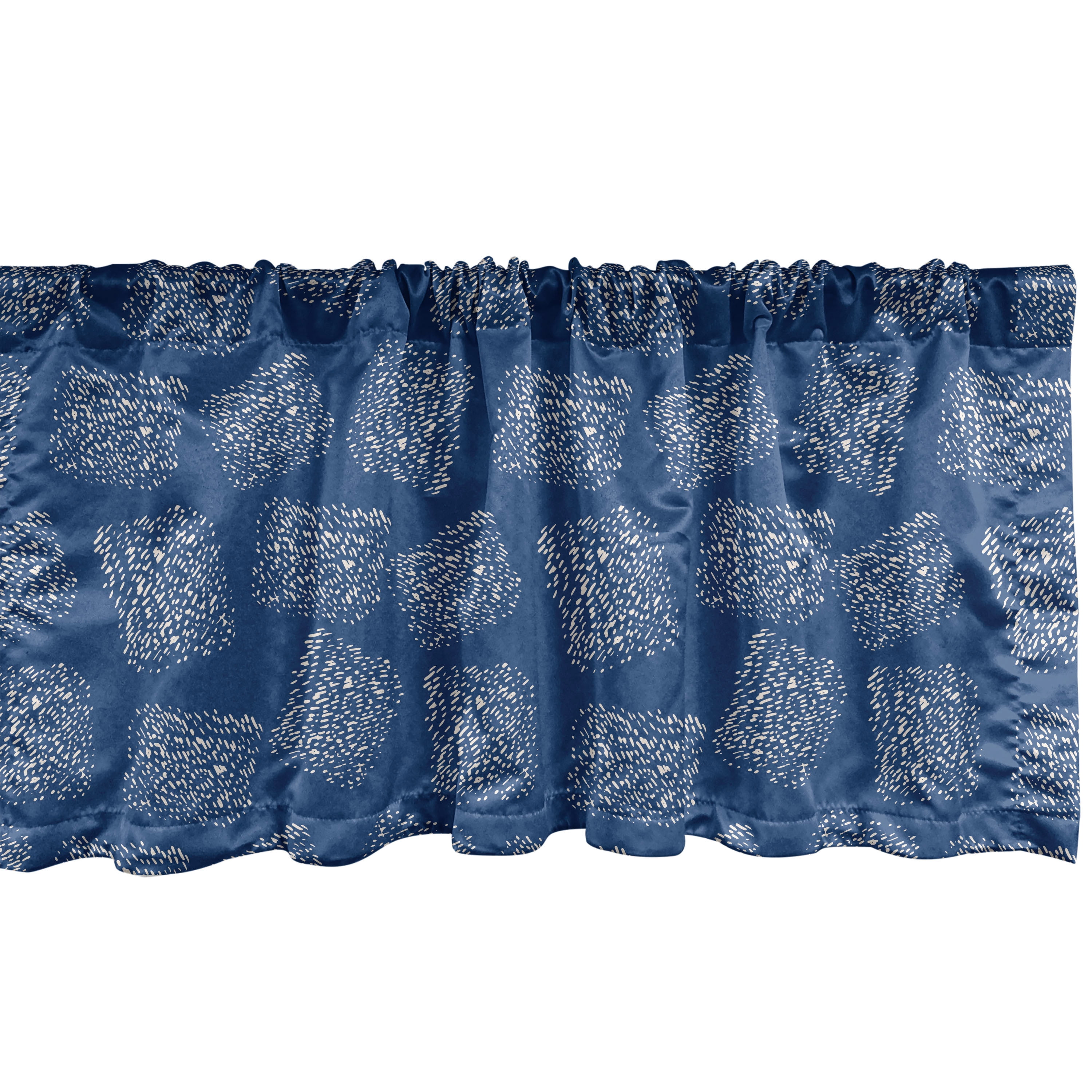 Ambesonne Blue White Window Valance, Spotted Squares, 42" x 12", Navy ...
