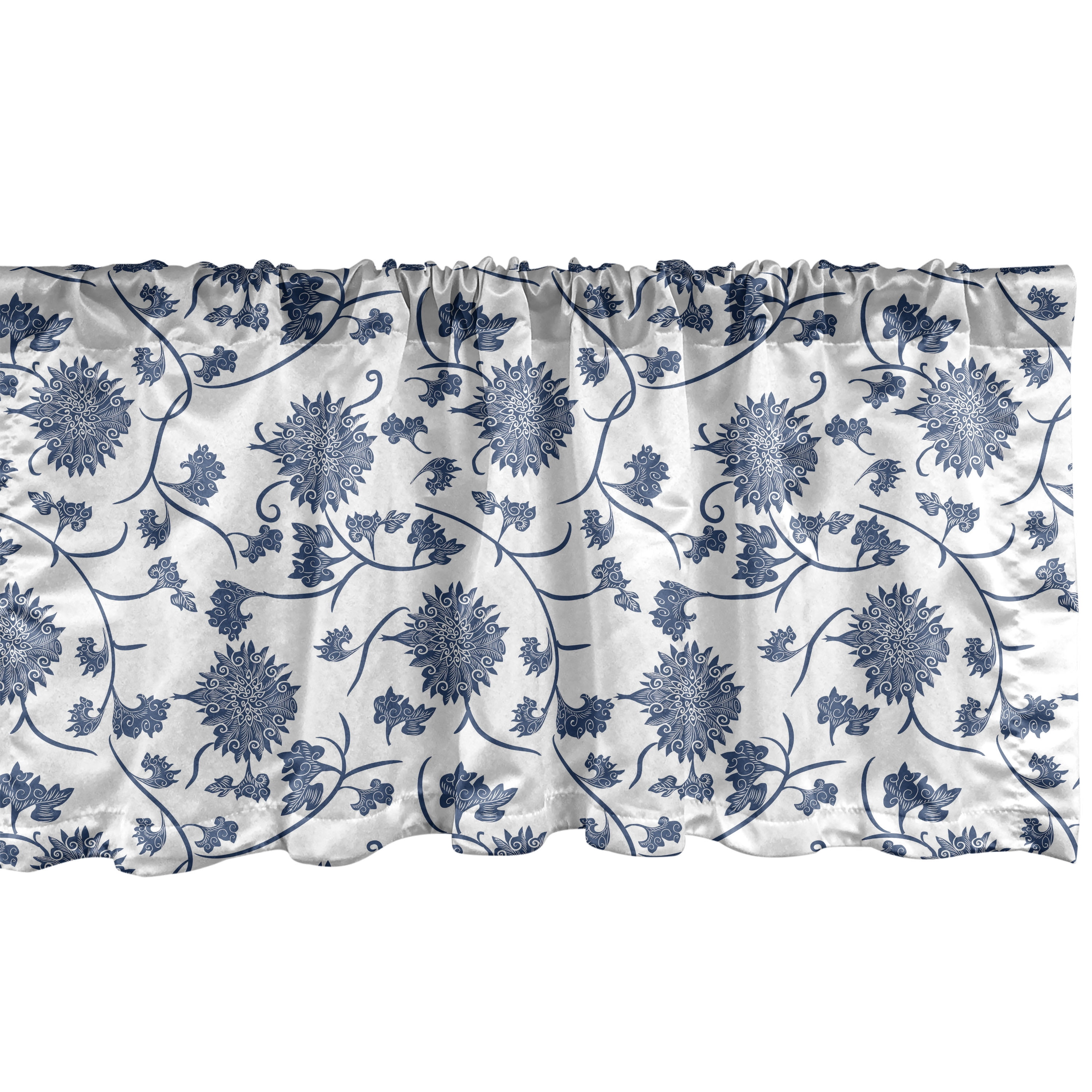 Ambesonne Blue Window Valance, Chinese Garden Traditional, 54" X 12 ...